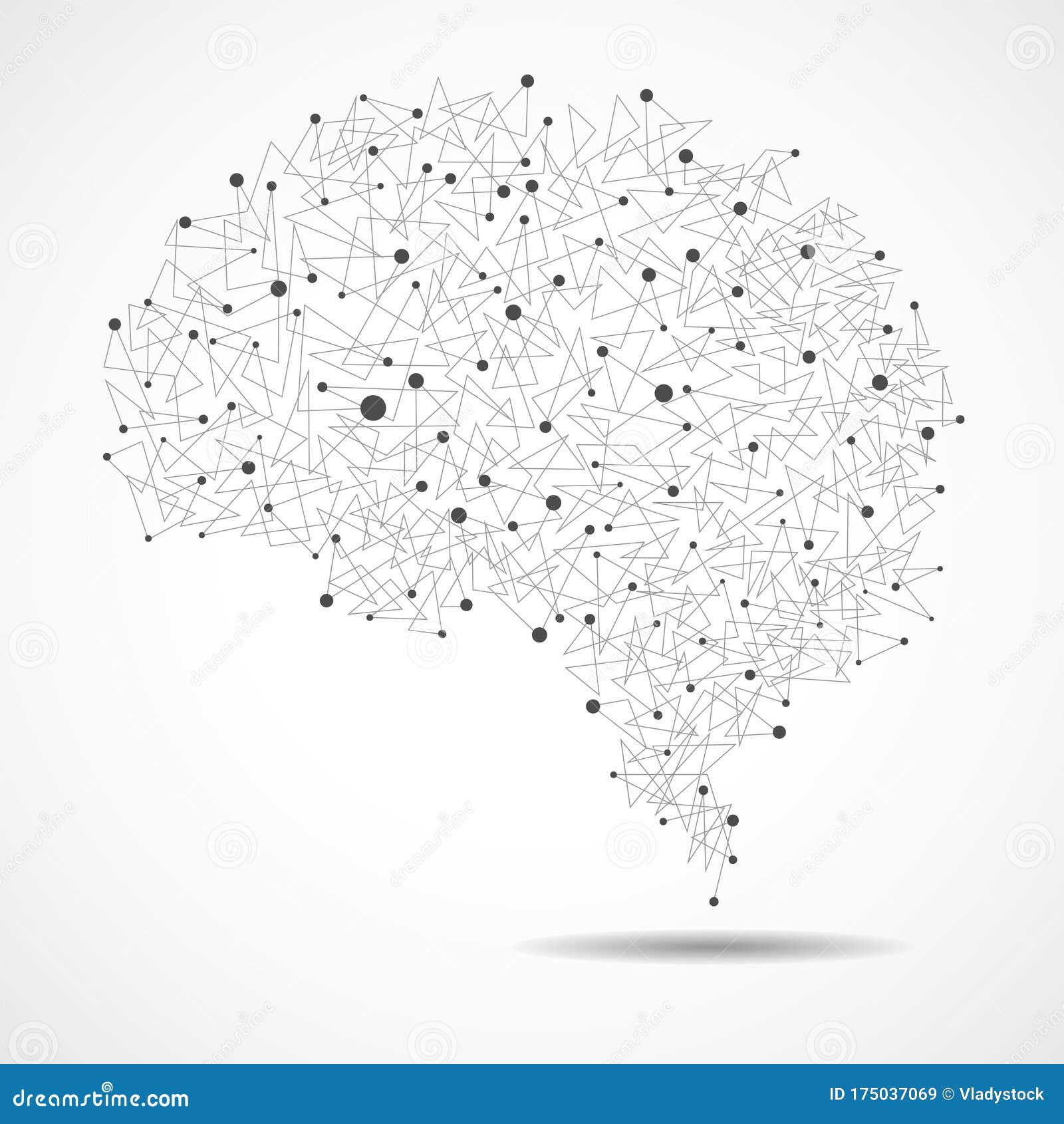 Abstract Human Brain of Dots and Lines Stock Vector - Illustration of ...