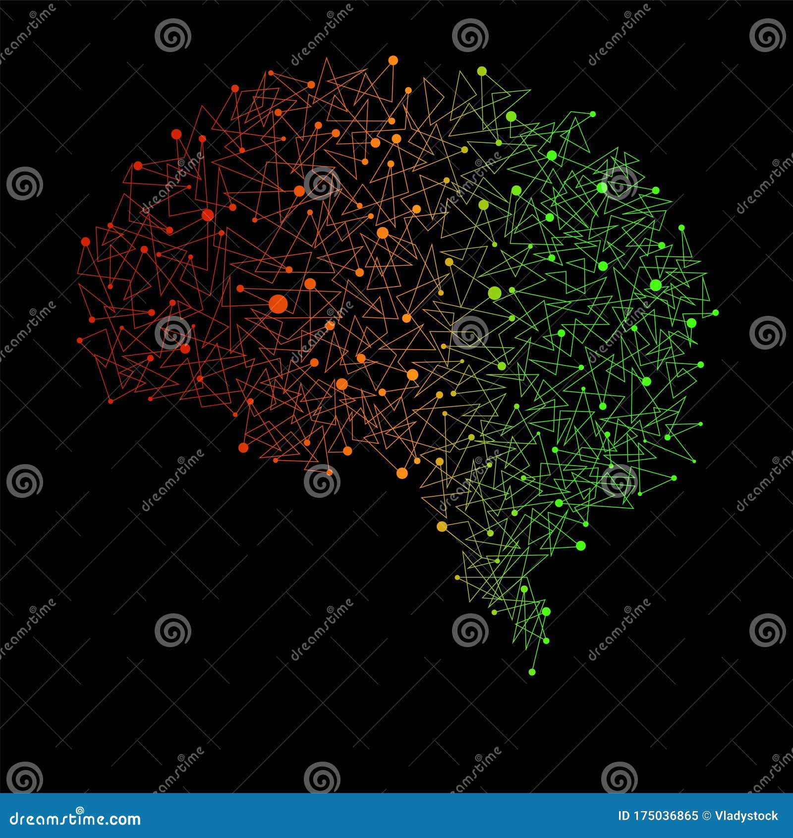 Abstract Human Brain of Dots and Lines Stock Vector - Illustration of ...