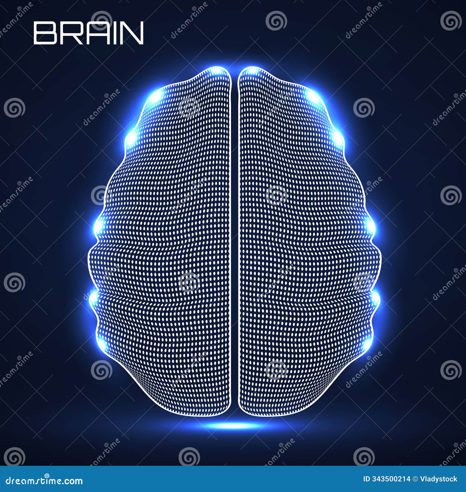 Abstract Human Brain of Dotted Stock Illustration - Illustration of ...