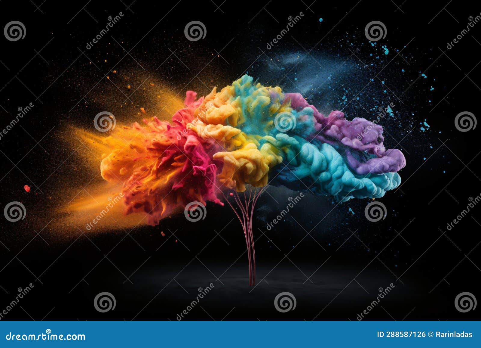 Abstract Human Brain Explosion: a Colorful and Creative Depiction of ...