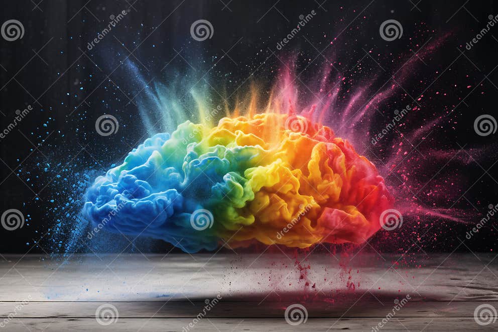 Abstract Human Brain Explosion: a Colorful and Creative Depiction of ...