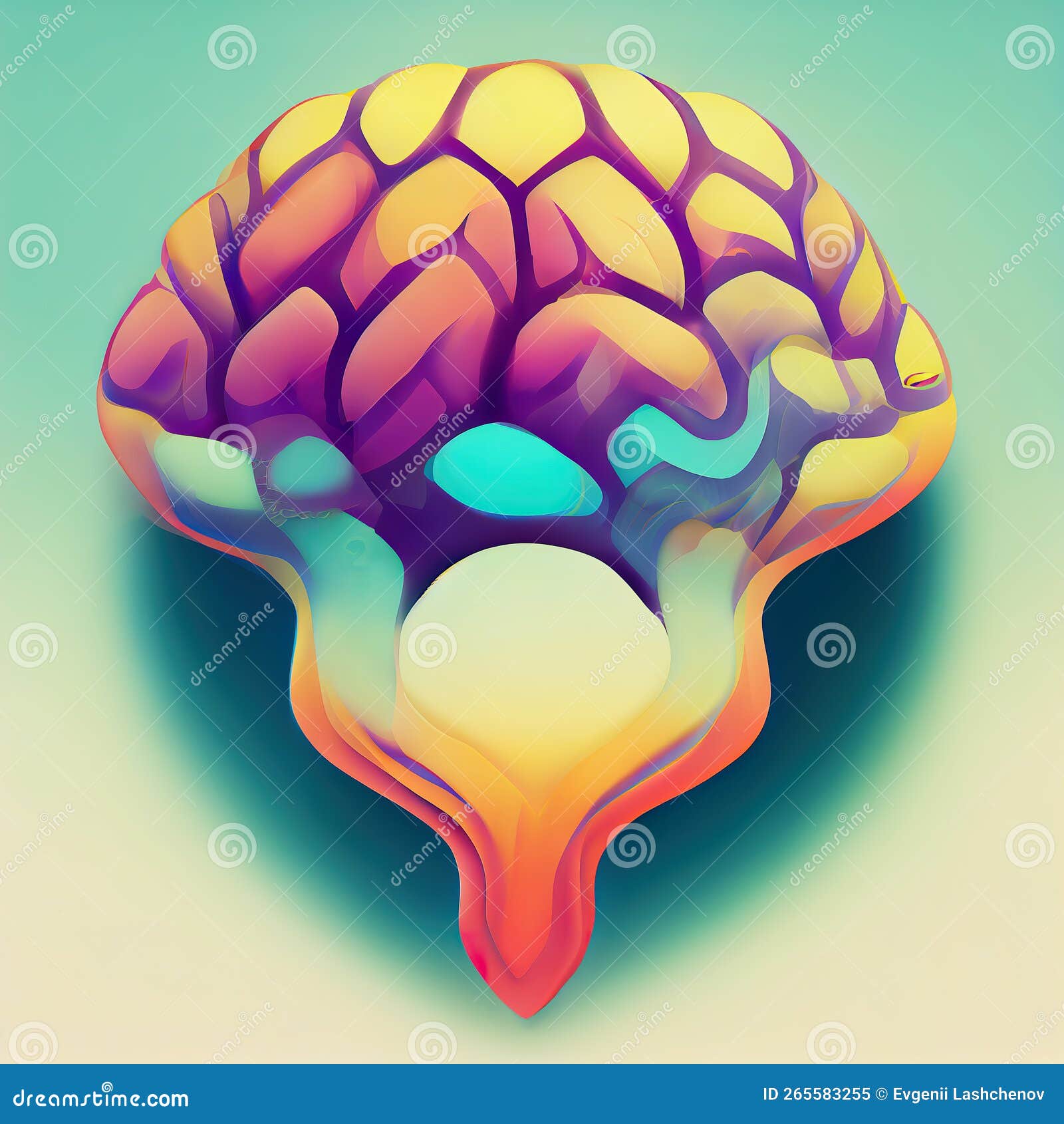 Abstract Human Brain Flat Illustration. Scientific Neuroscience ...