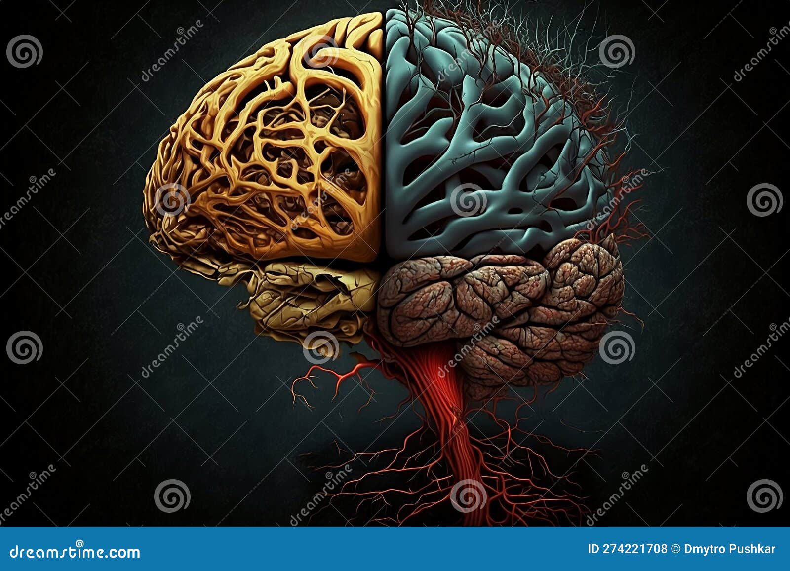 Abstract Human Brain in Form of Tree with Branches. Mental Health ...