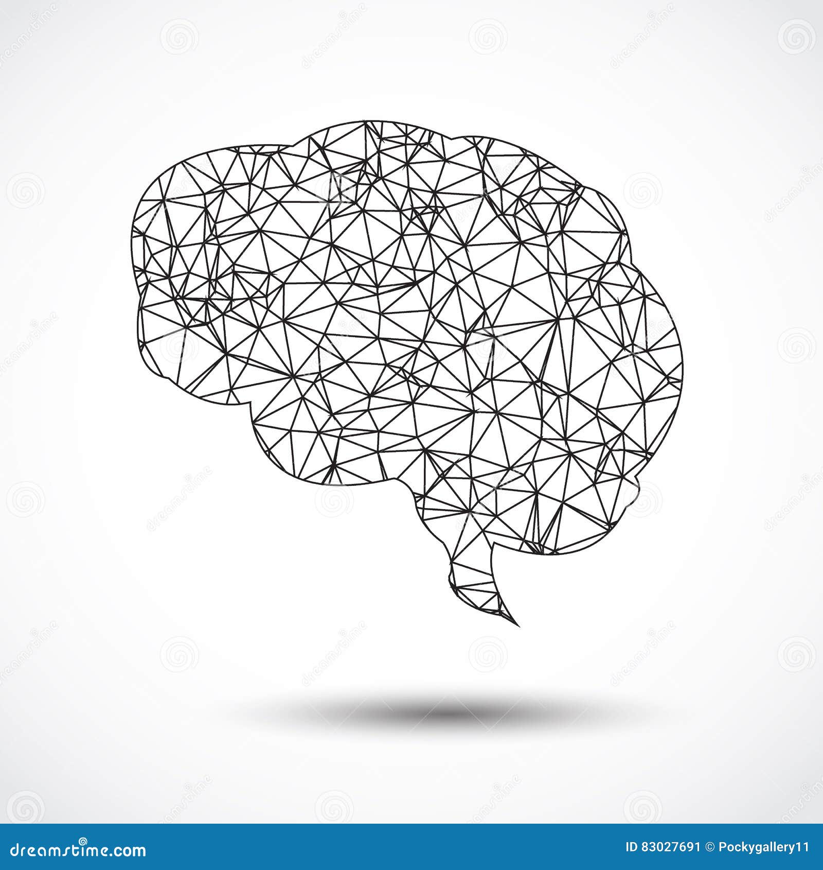 Abstract Human Brain Mesh on White Stock Illustration - Illustration of ...