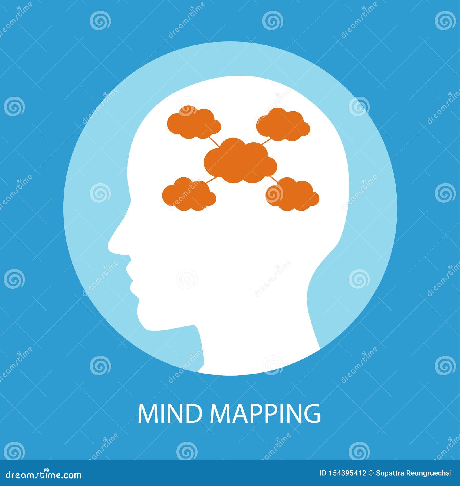 Abstract Human Brain with Mind Mapping Concept. Stock Vector ...