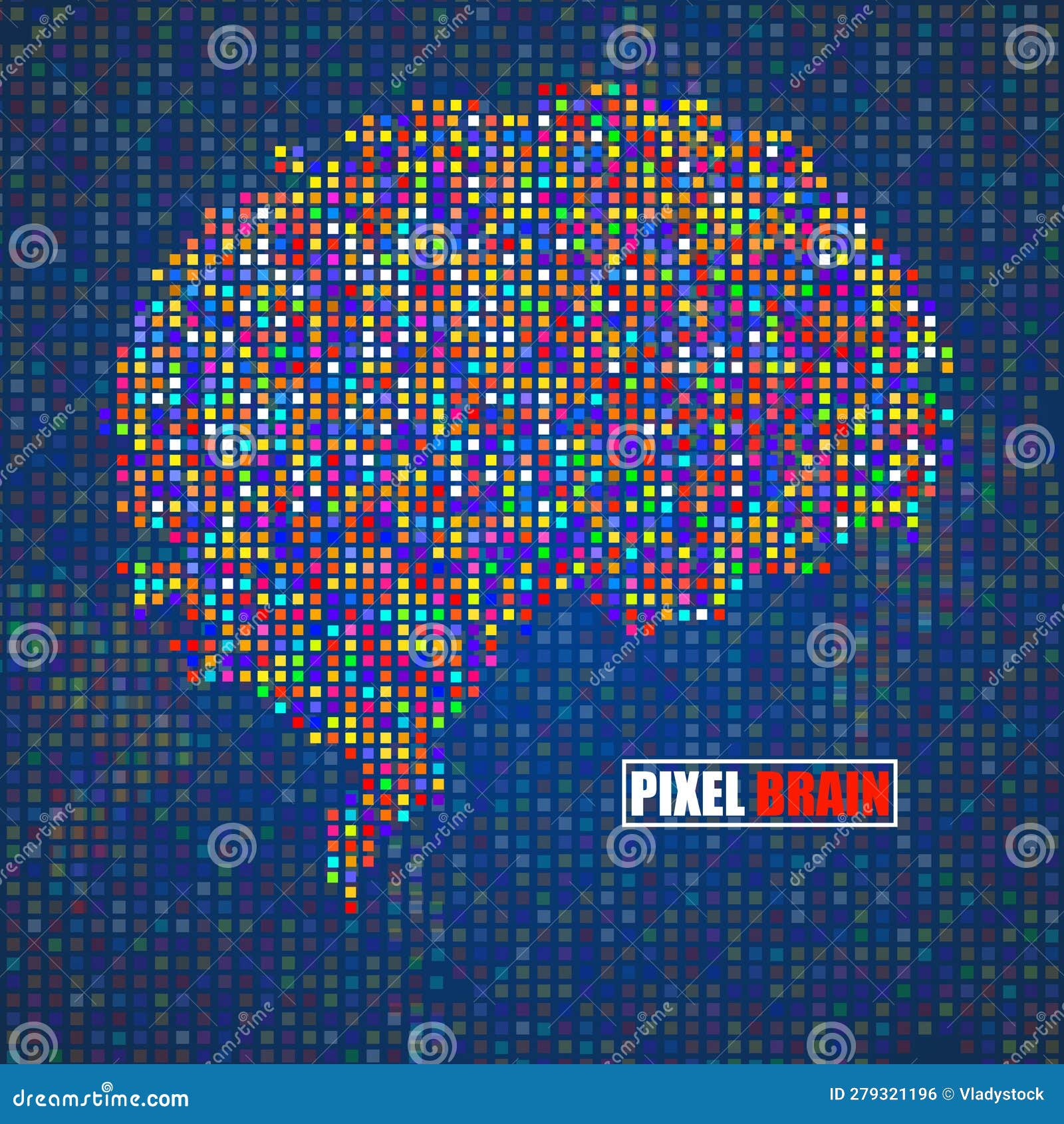 Abstract Human Brain of Pixels Stock Vector - Illustration of creative ...