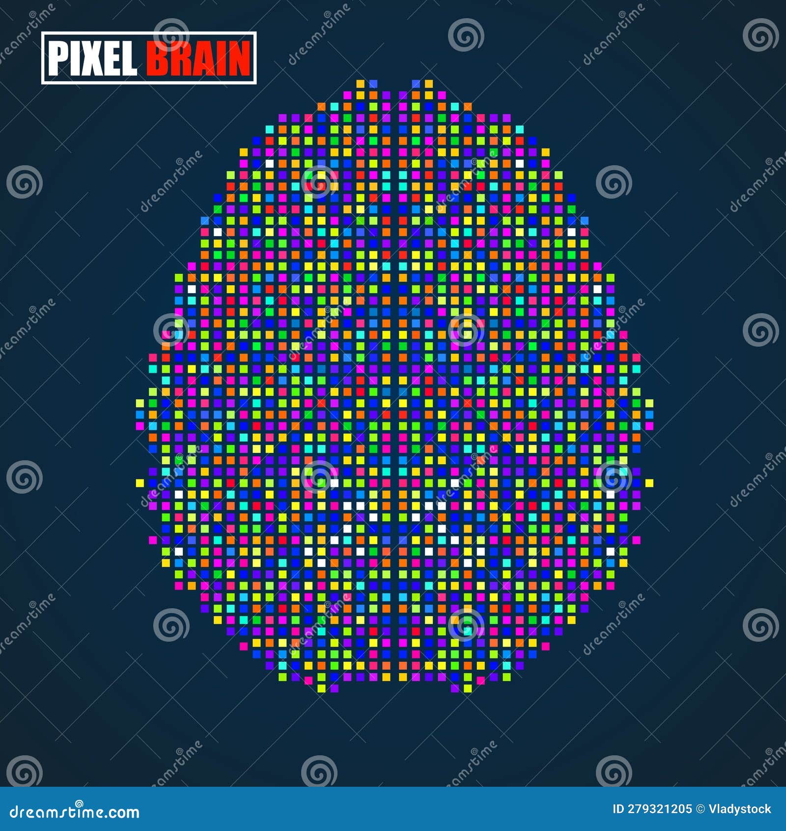 Abstract Human Brain of Pixels Stock Vector - Illustration of ...