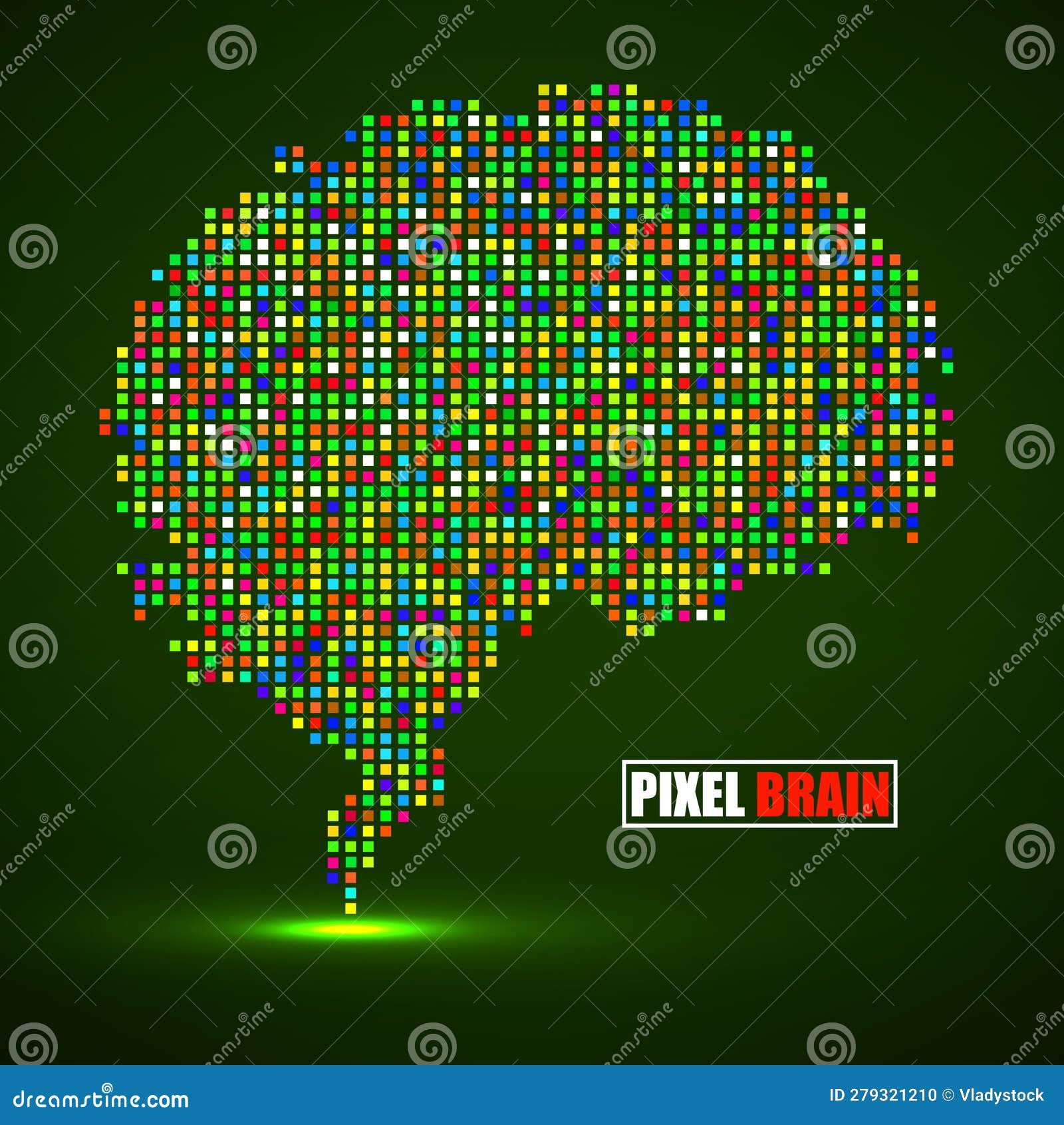 Abstract Human Brain of Pixels Stock Vector - Illustration of graphic ...