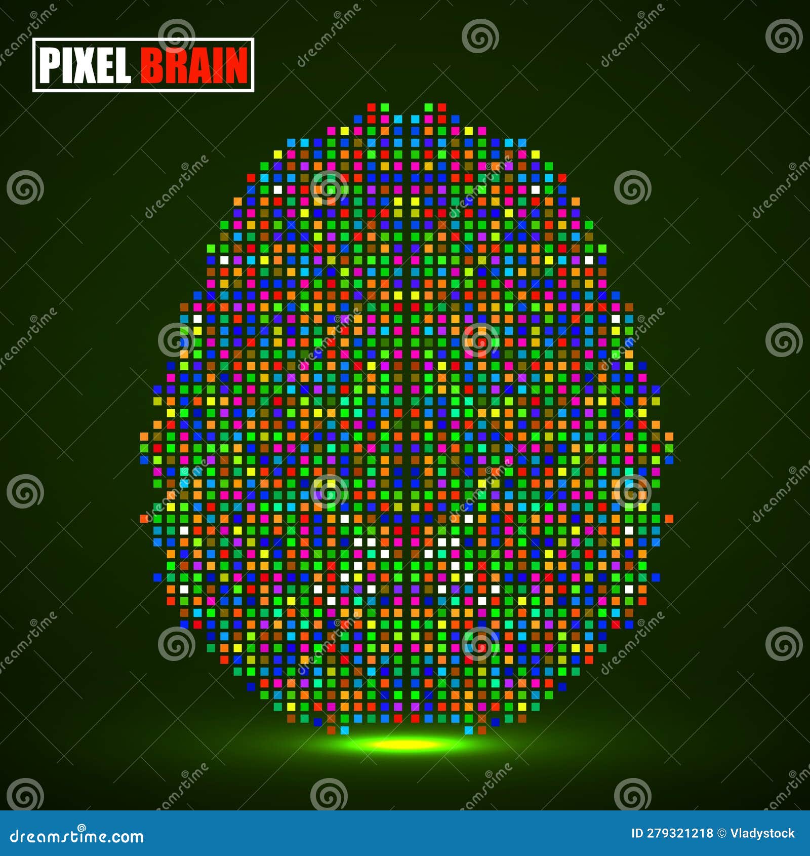 Abstract Human Brain of Pixels Stock Vector - Illustration of ...