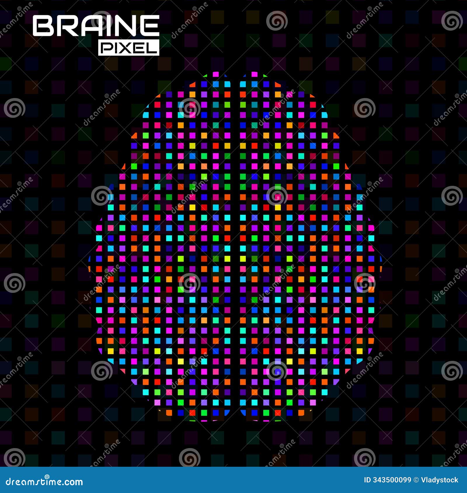 Abstract Human Brain of Pixels Stock Illustration - Illustration of ...