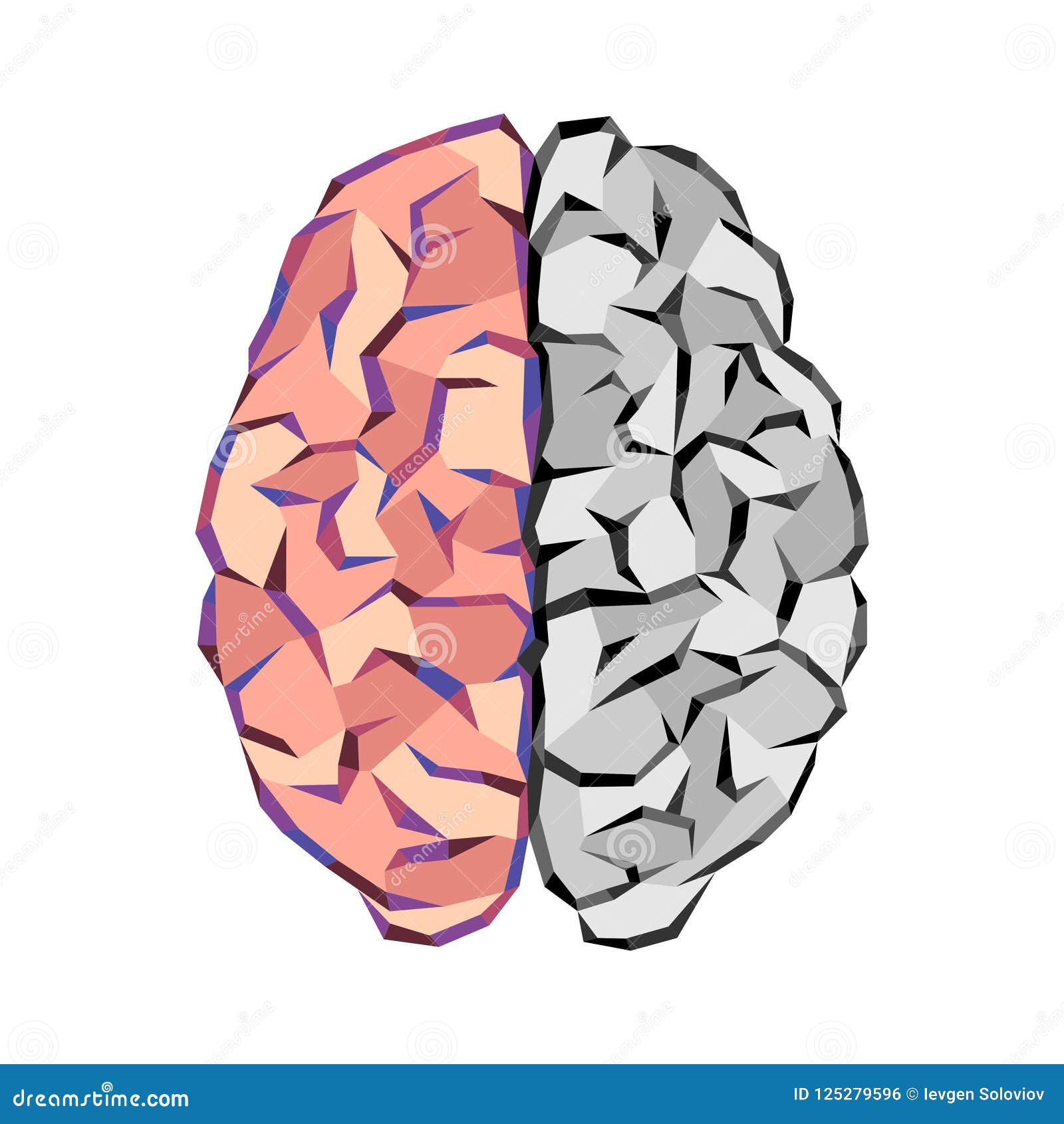 Brain abstract tringles stock vector. Illustration of health - 125279596