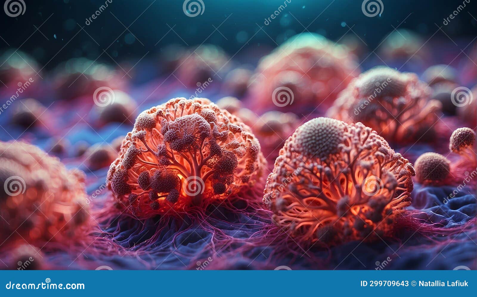 Abstract Human Cell Structure Macroscopic View Stock Illustration ...