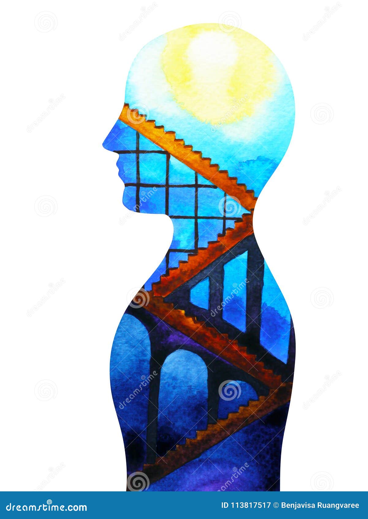 Abstract Human Connection Mind and Body Sun Power Watercolor Painting ... Abstract Human Connection Mind and Body Sun Power Watercolor Painting ...
