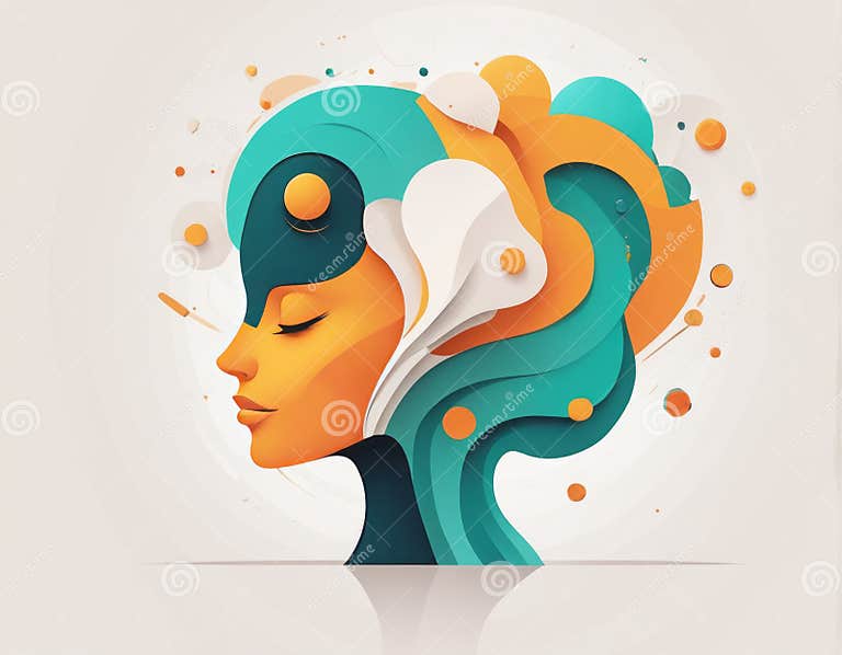 Abstract Human Face with Abstract Elements. Vector Illustration ...