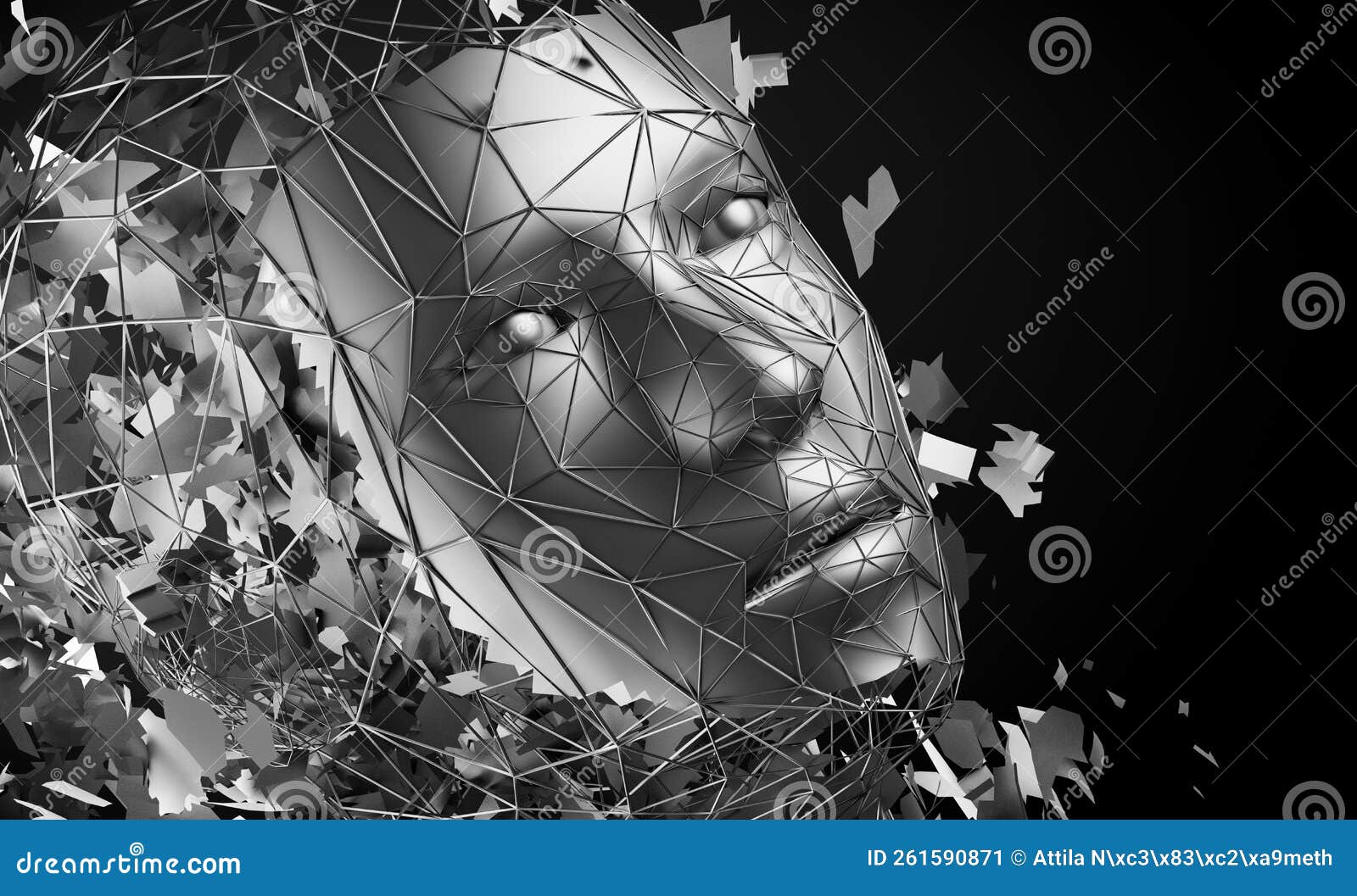 Abstract Human Face. Artificial Intelligence. Stock Illustration ...