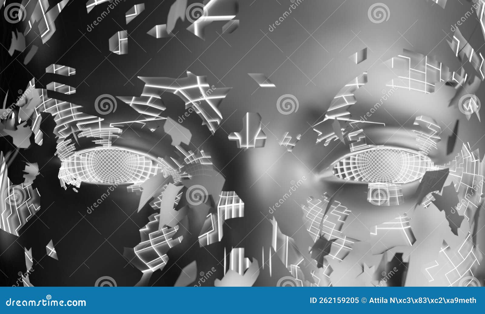 Abstract Human Face. Artificial Intelligence. Stock Illustration ...