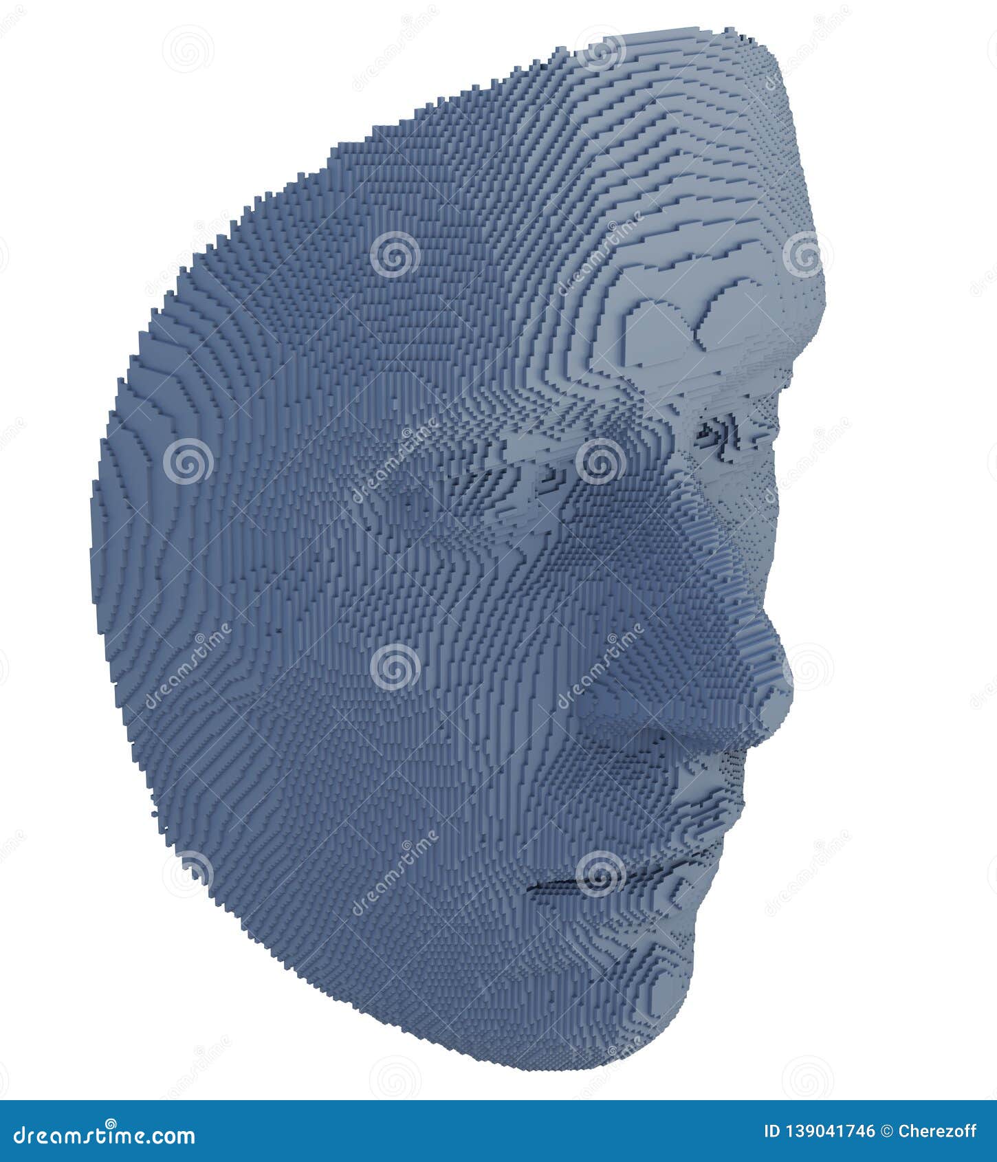 Abstract Human Face Constructing from Cubes Stock Illustration ...
