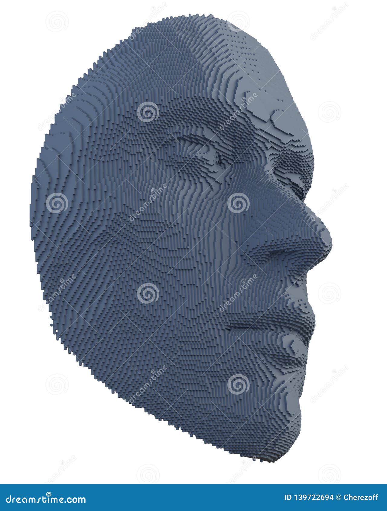 Abstract Human Face Constructing from Cubes Stock Illustration ...