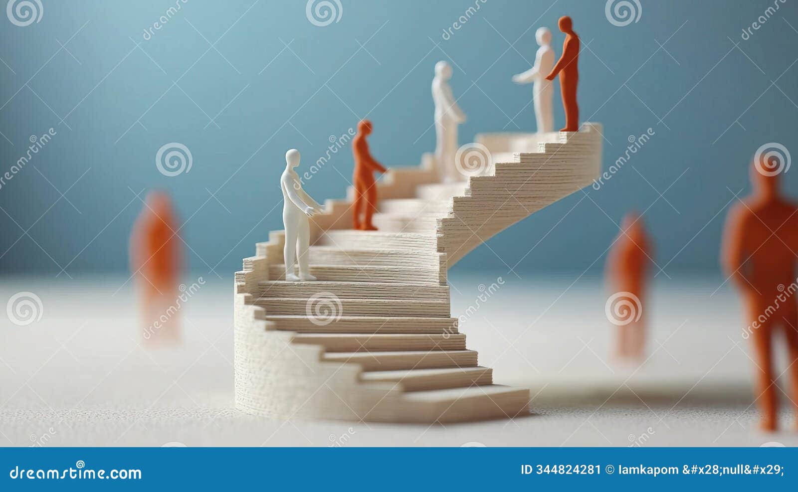 Staircase Of Human Figures Representing Progressive Growth And ...