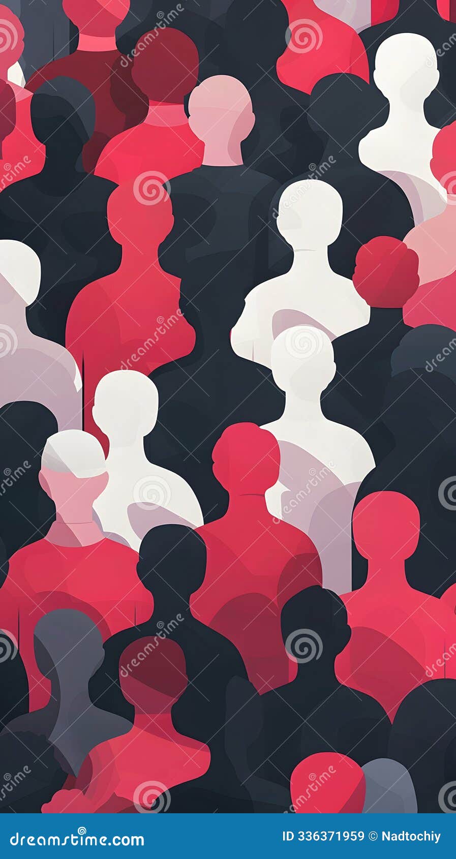 Abstract Human Figures in Diverse Vibrant Crowd Shapes Stock Image ...