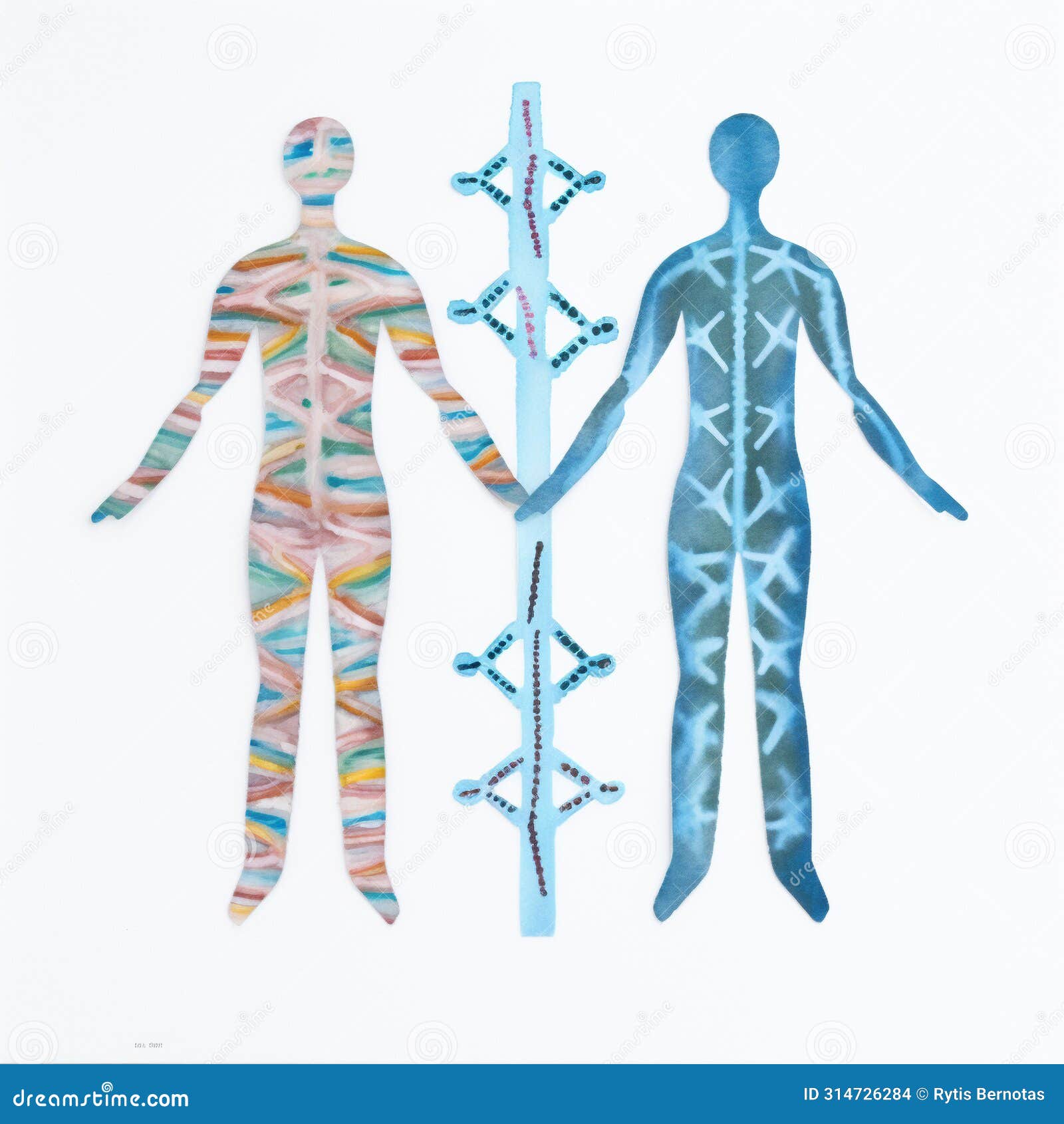 Abstract Human Figures and Geometric Patterns Stock Illustration ...