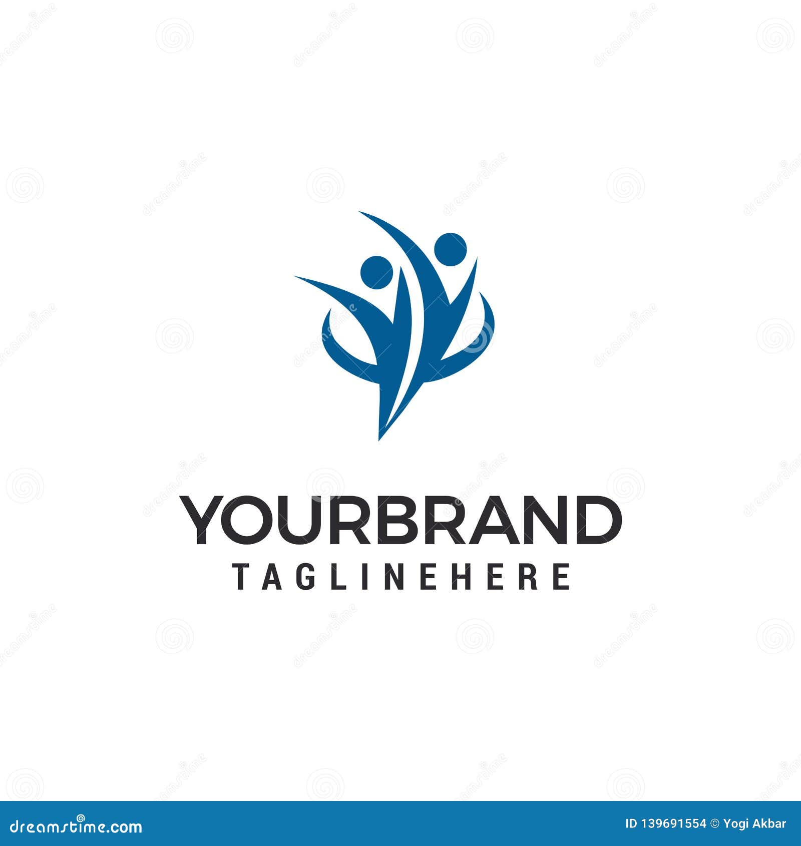 Abstract Human Figures Logo Elements Design Stock Vector - Illustration ...