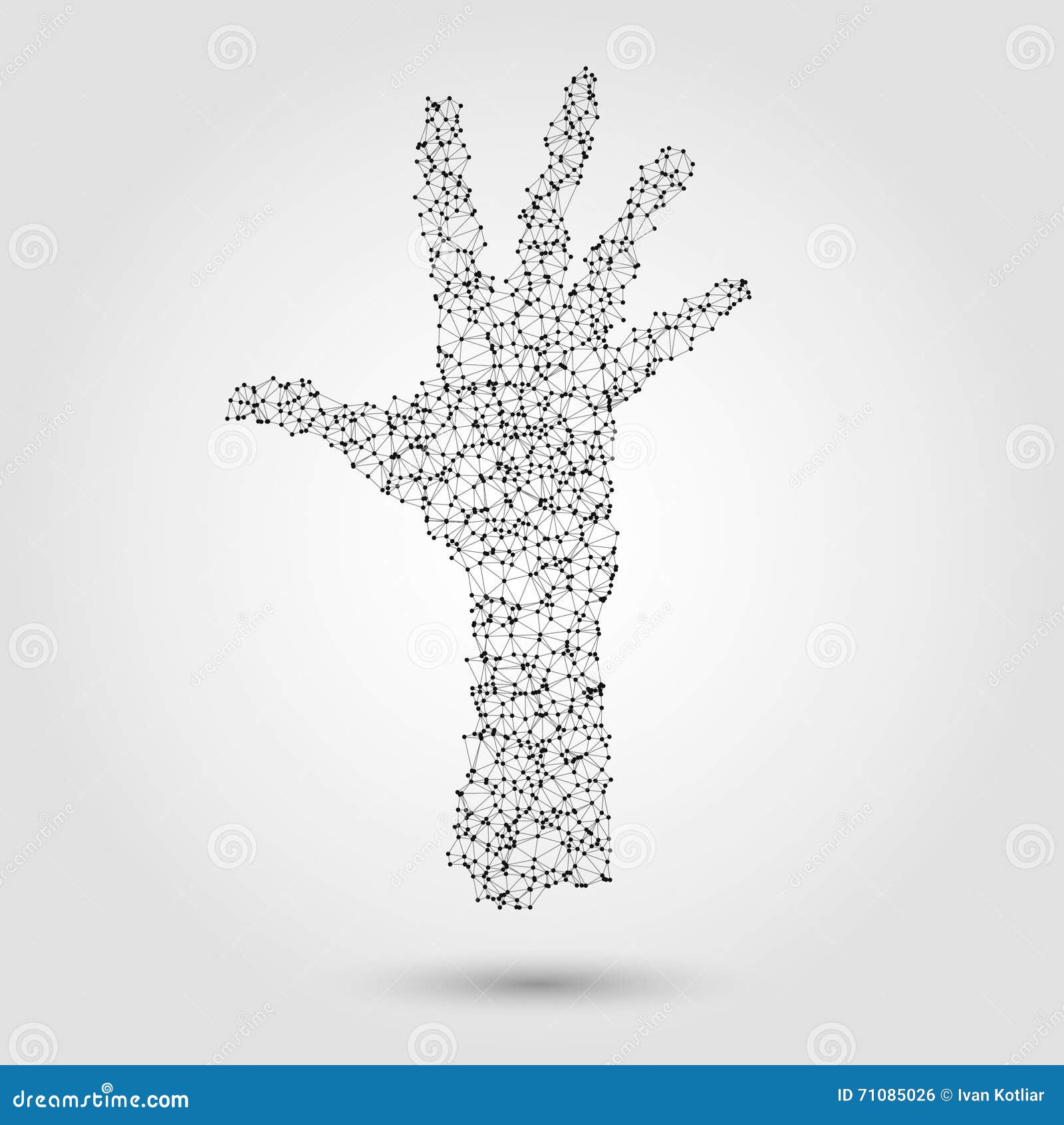 Abstract Human Hand from Dots and Lines Stock Vector - Illustration of ...