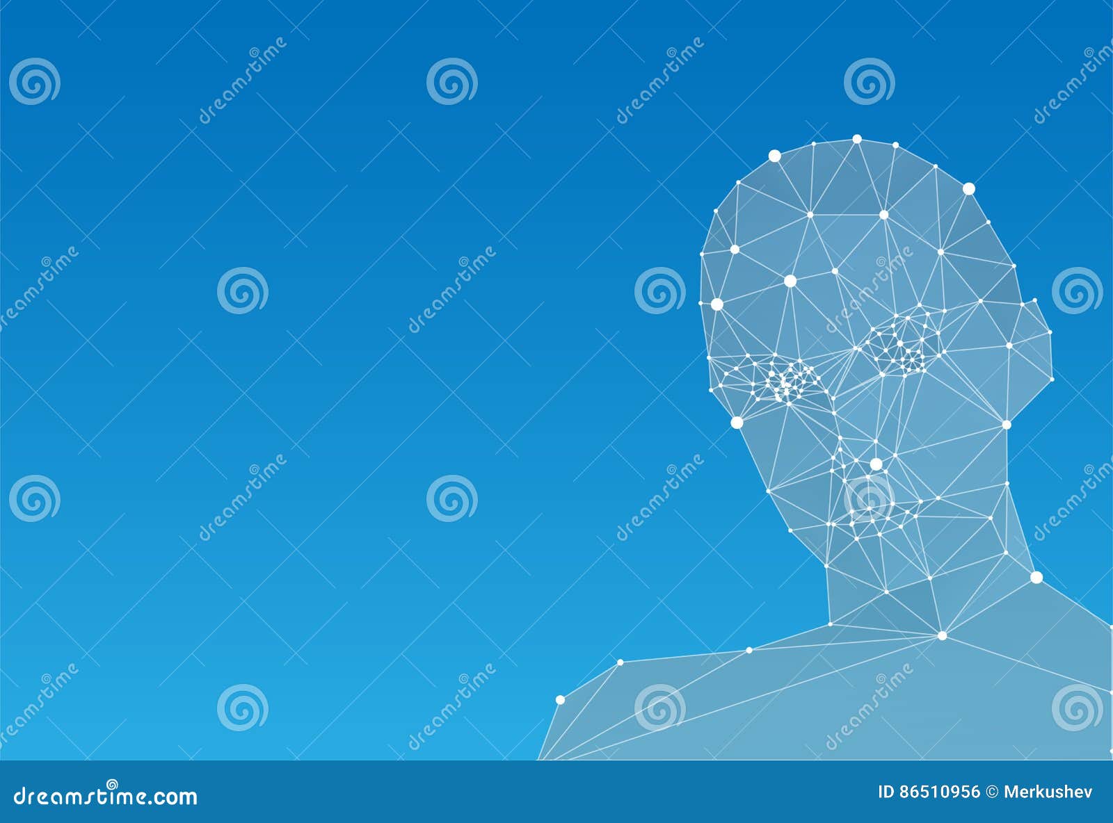 Abstract Human Head on Blue Background Stock Vector - Illustration of ...