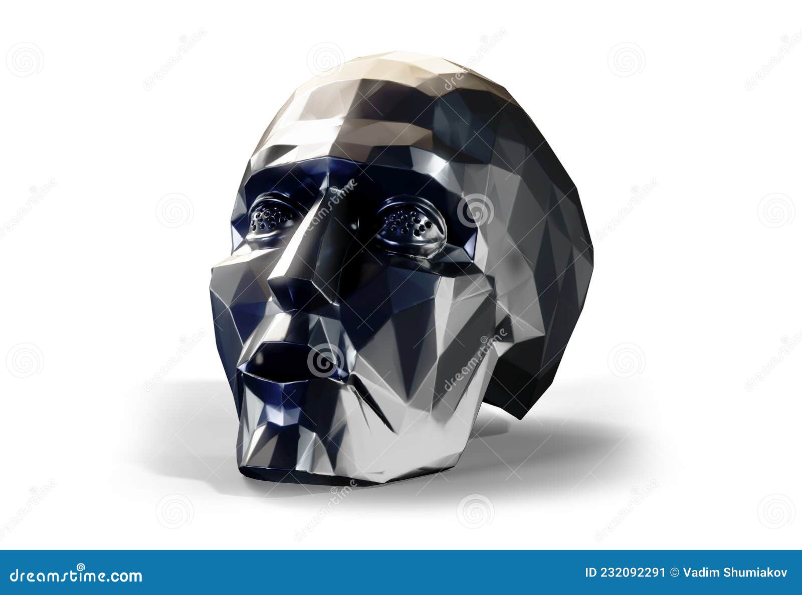 Abstract Human Head, 3d Render, Artificial Intelligence Concept Stock ...