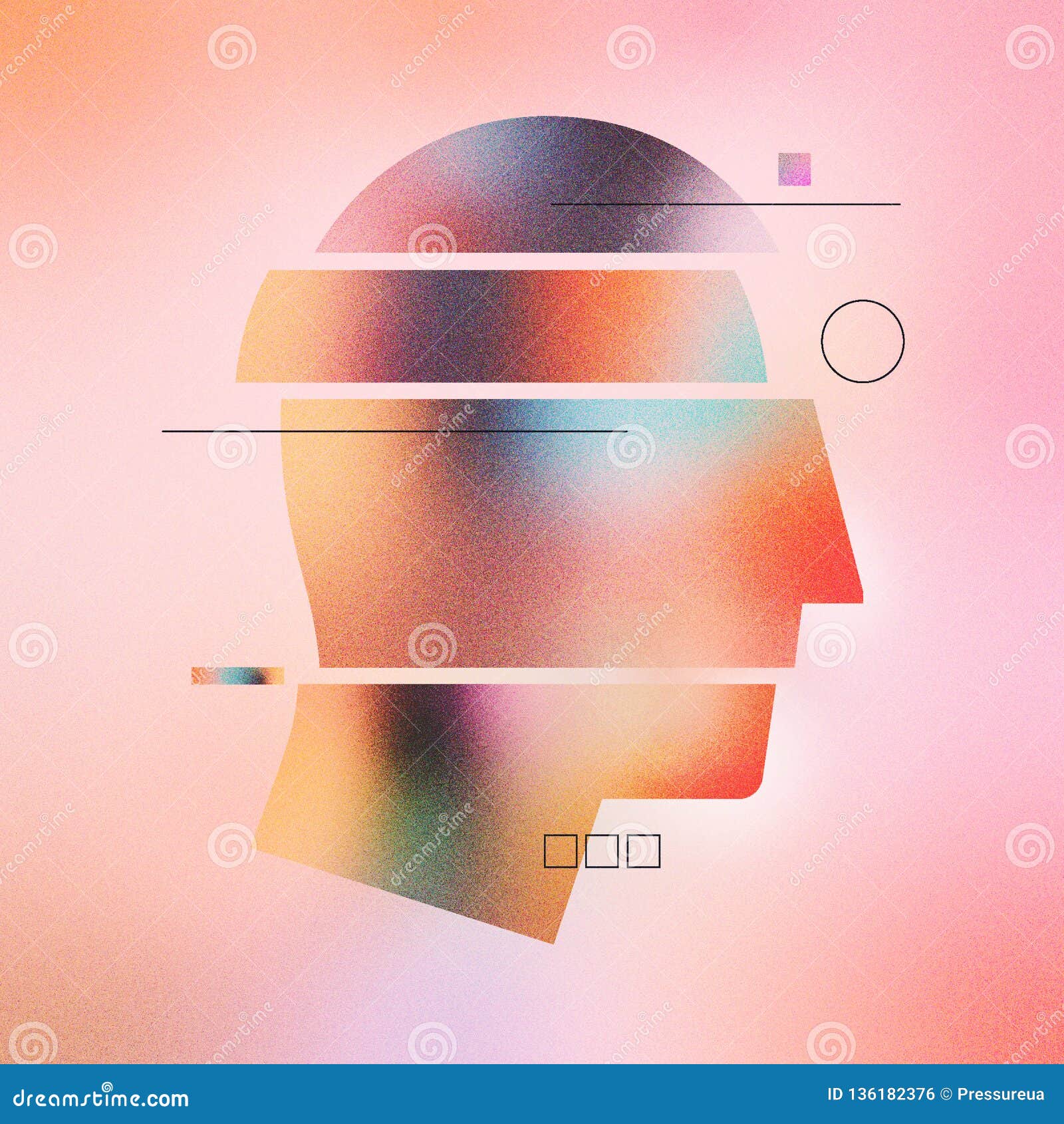 Abstract Human Head Infographic Illustration Stock Illustration ...