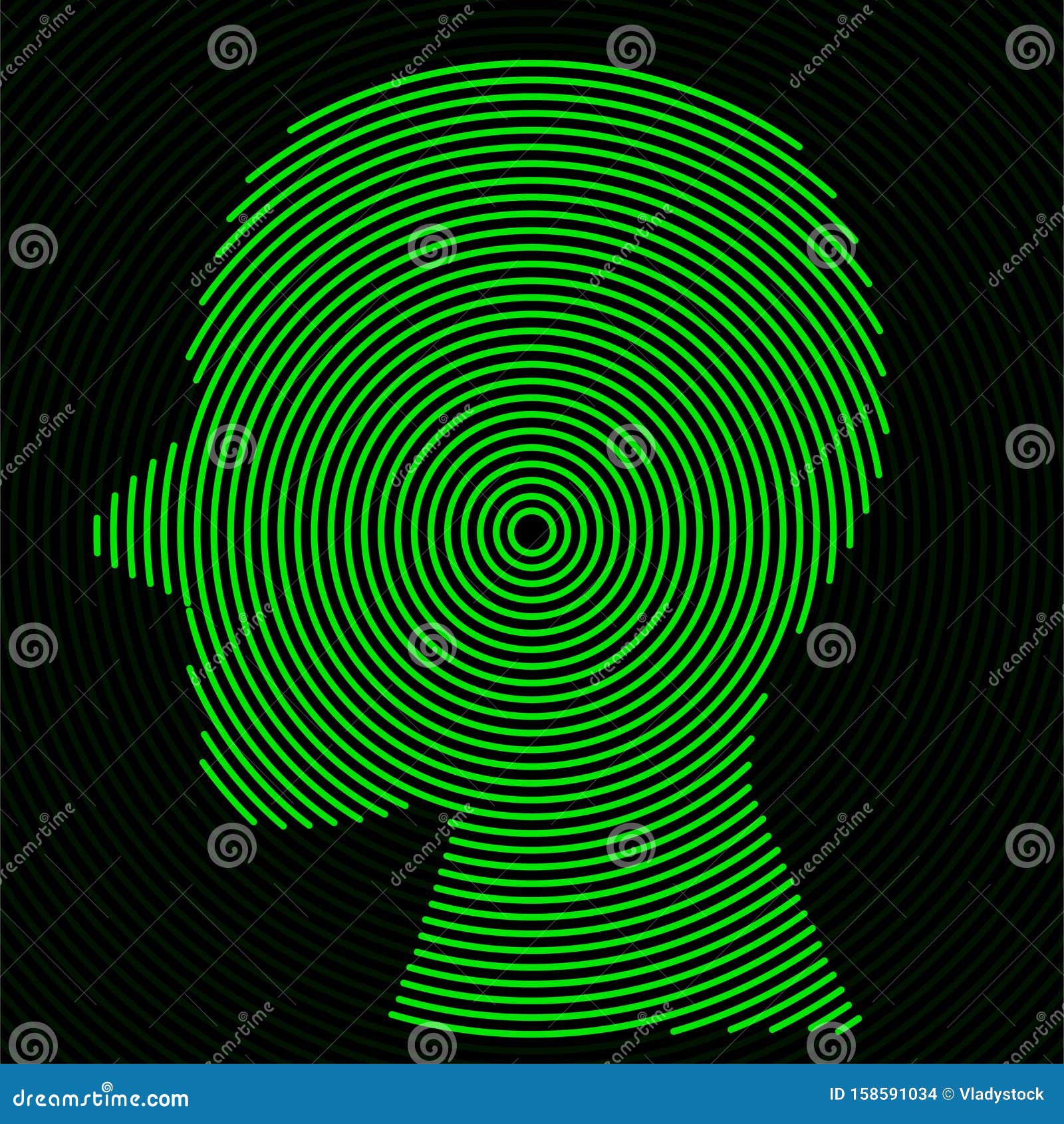 Abstract Human Head of Radial Lines Stock Vector - Illustration of ...
