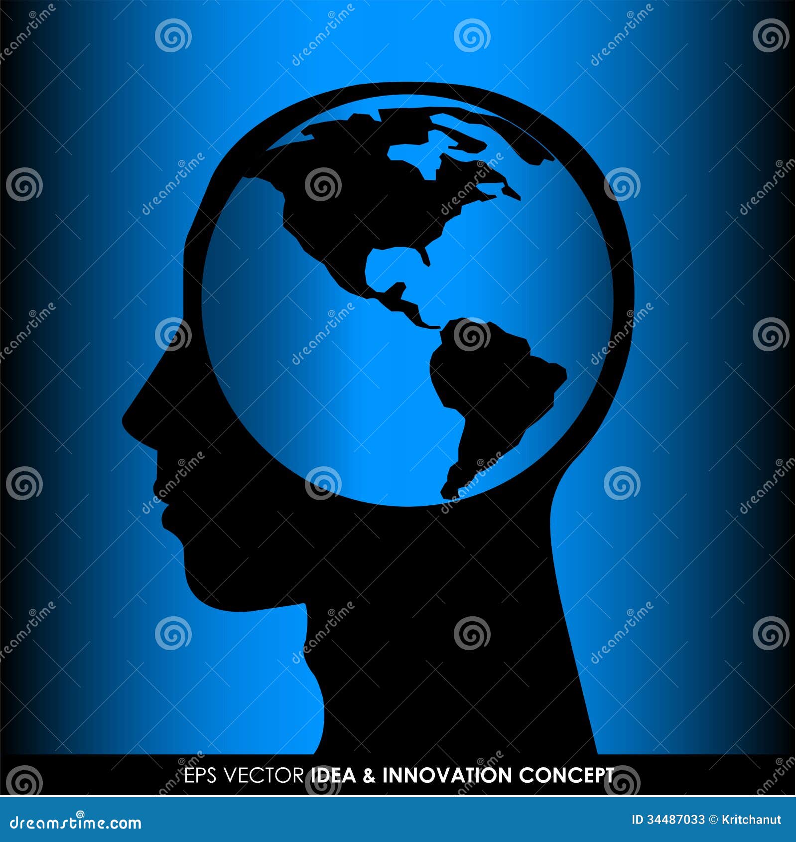 Abstract Human Head Silhouette Stock Vector - Illustration of dark ...