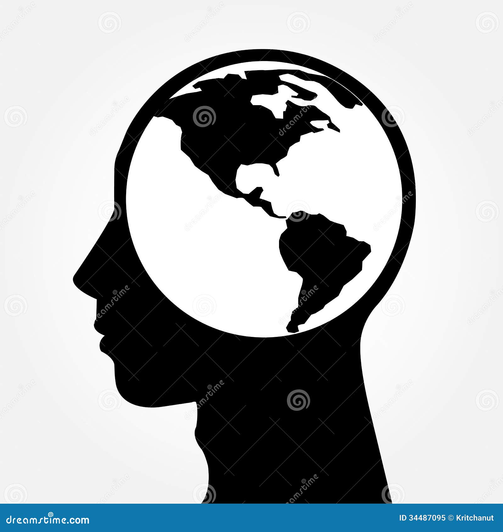 Abstract Human Head Silhouette Stock Illustration - Illustration of ...