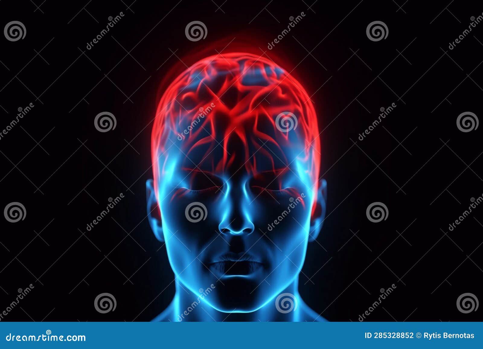 Abstract Human Headache Illustration. Generative AI Stock Illustration ...
