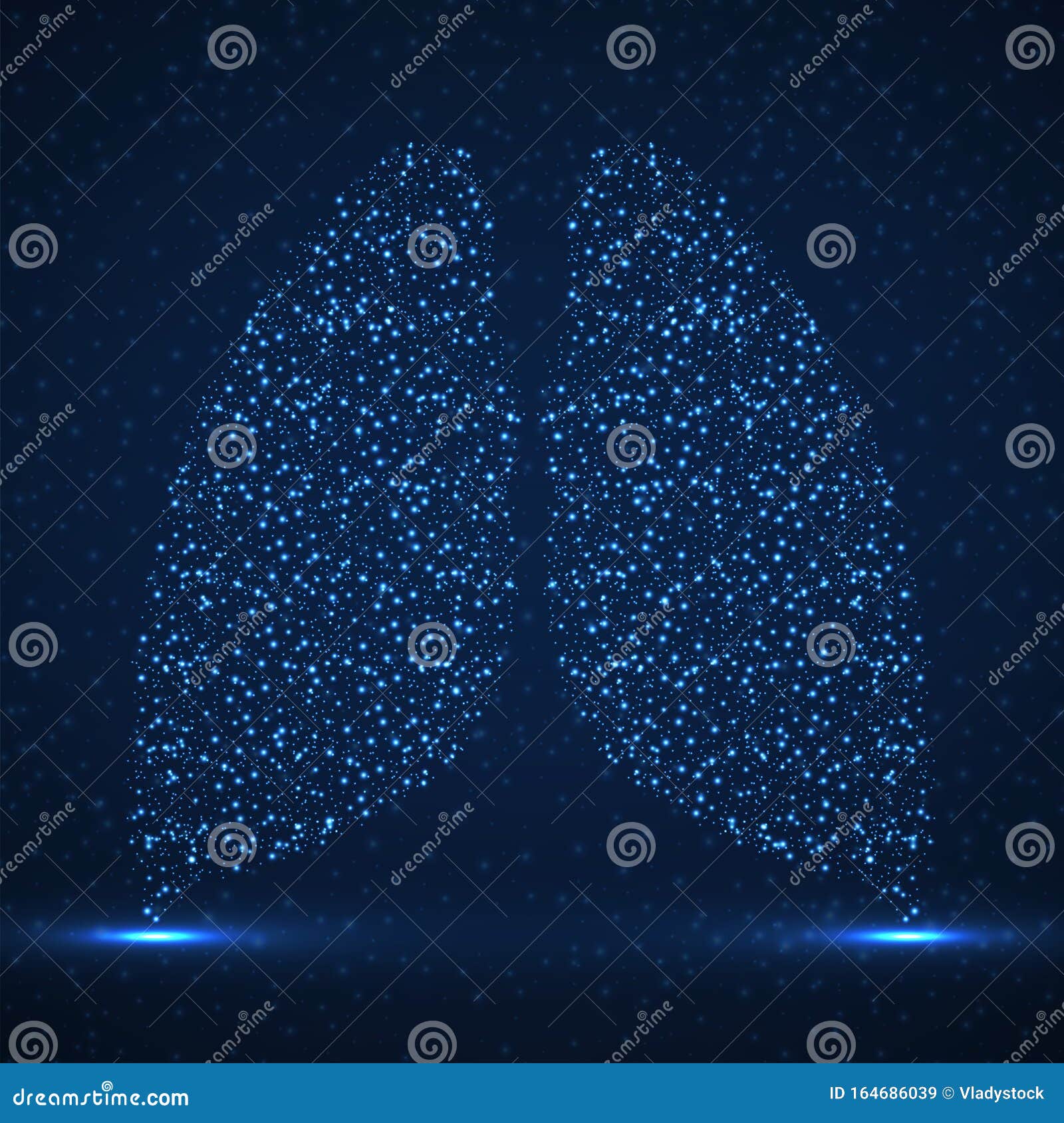Abstract Human Lung of Glowing Particles Stock Vector - Illustration of ...