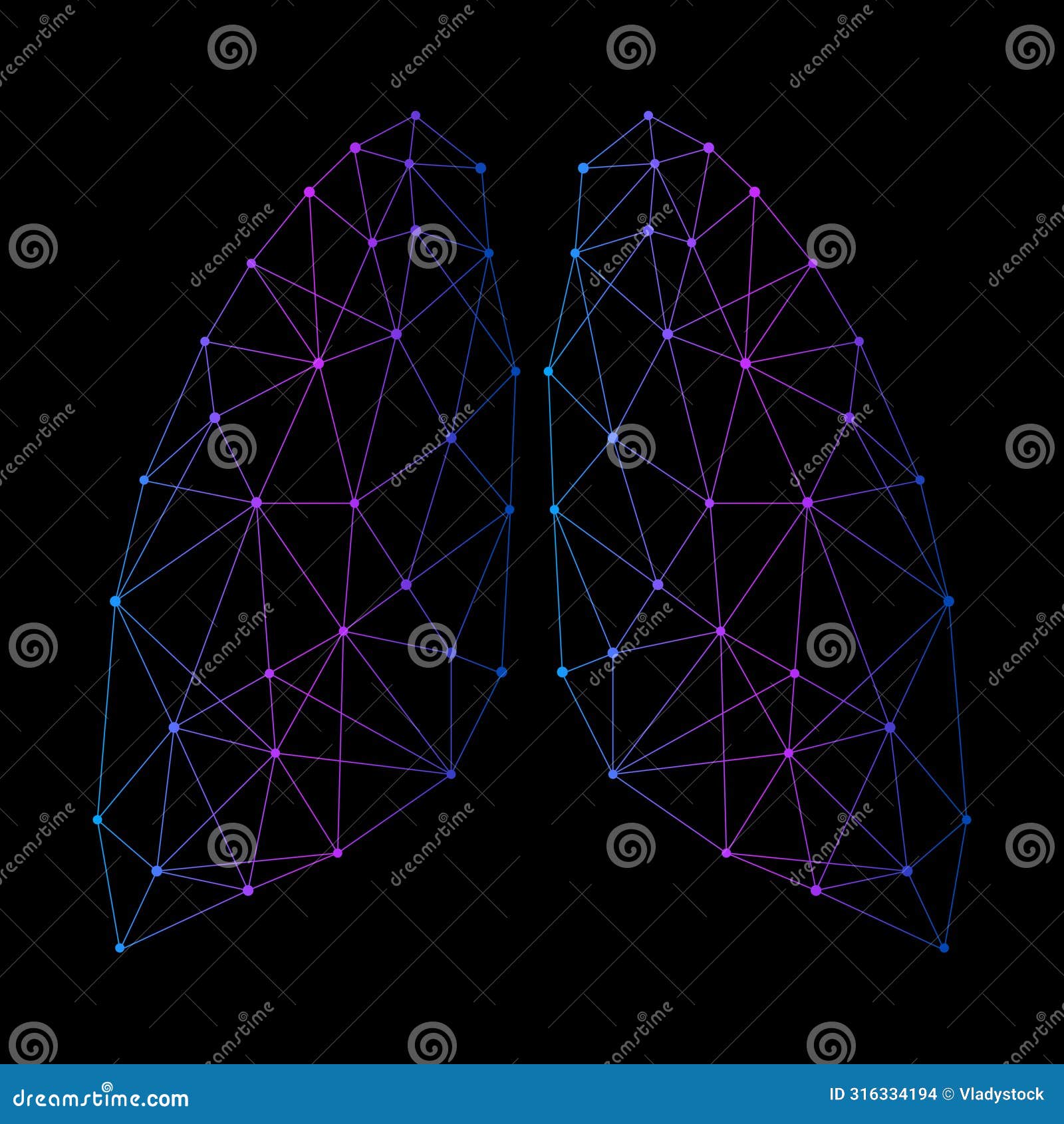 Abstract Human Lung of Lines and Dots Stock Illustration - Illustration ...
