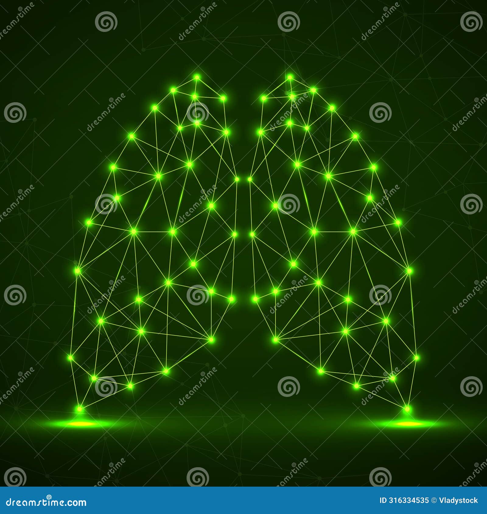 Abstract Human Lung of Lines and Dots Stock Illustration - Illustration ...