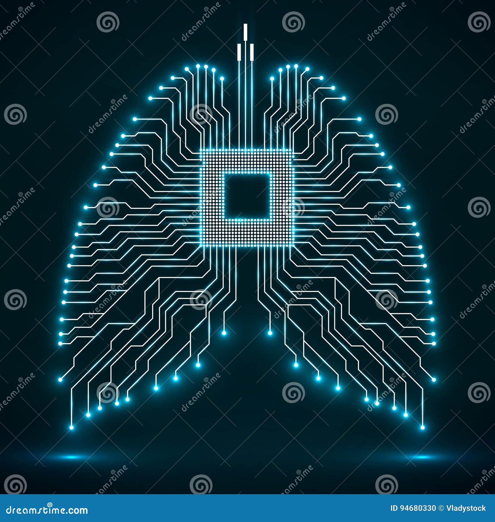 Abstract Human Lung, Technology Background Stock Vector - Illustration ...