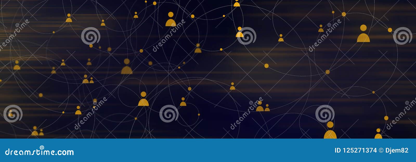 Abstract Human Network Connection in Geometric Line Stock Illustration ...