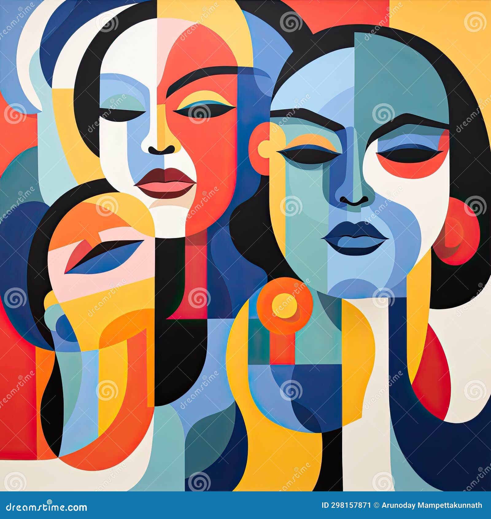 Abstract Human Oil Paintings for Wall Decor Stock Illustration ...