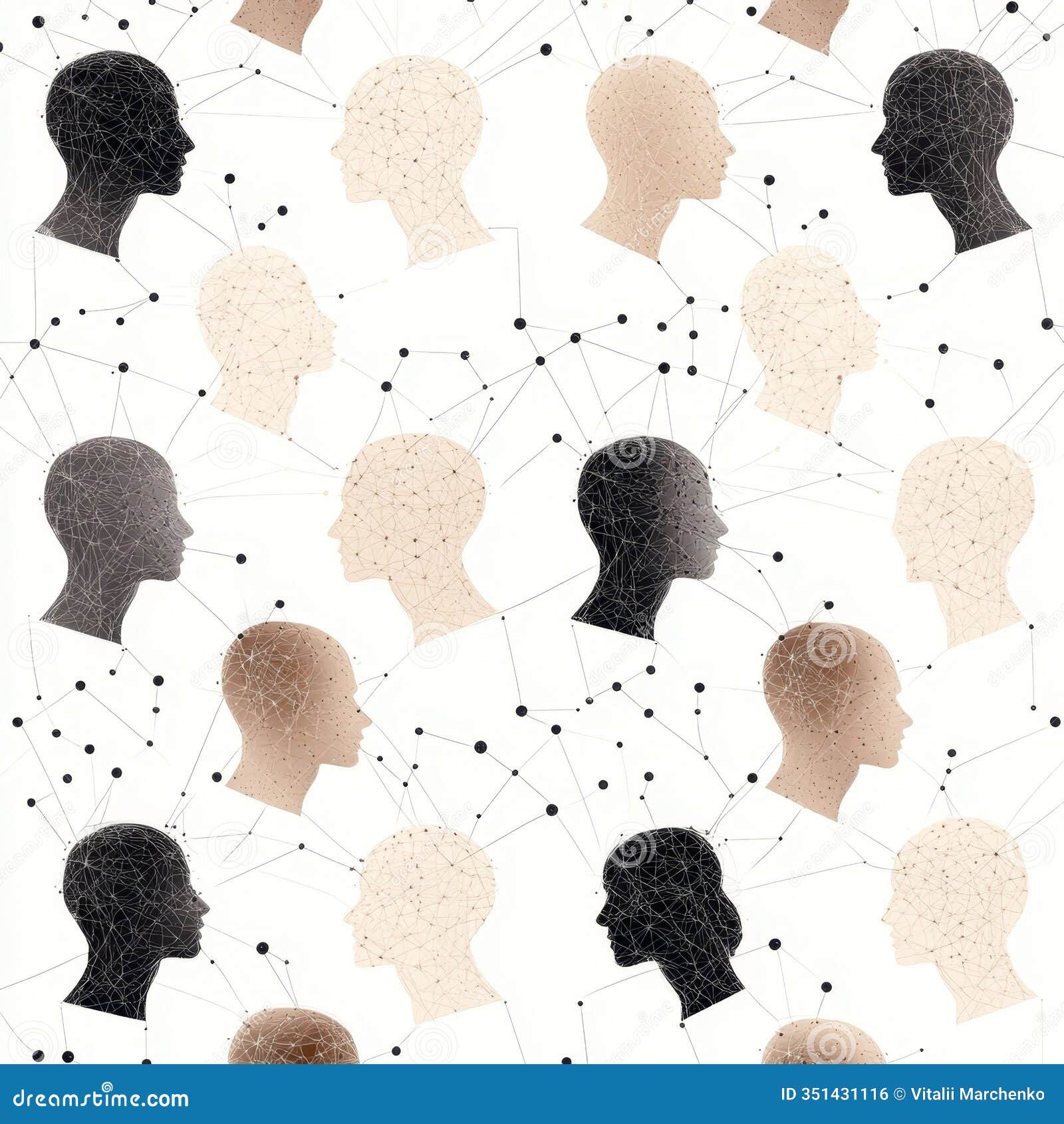 Abstract Human Profile Network Pattern with Diverse Connected ...