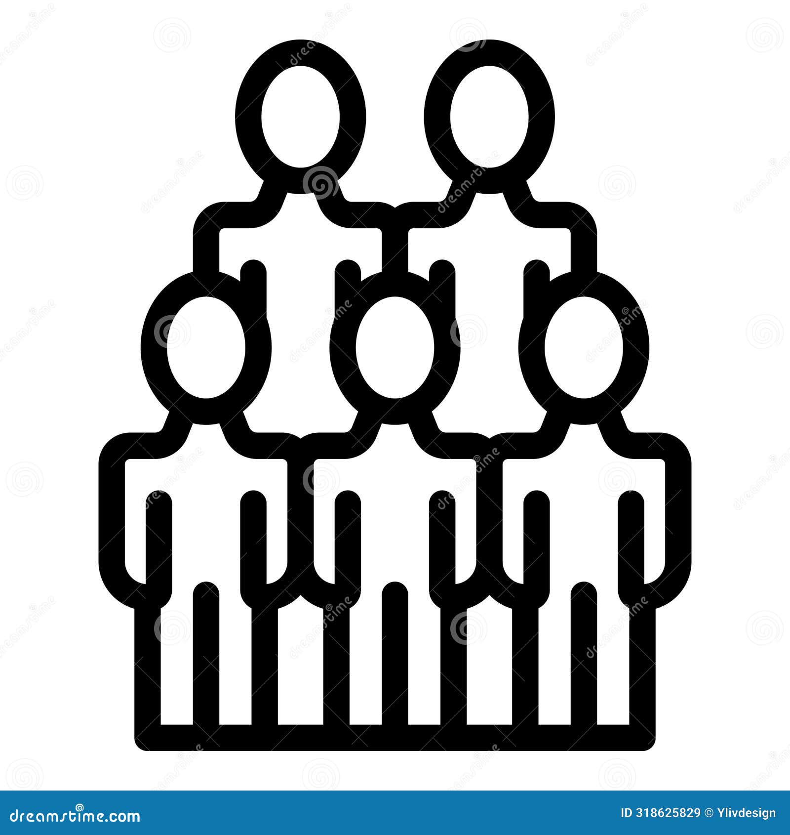 Vector Illustration of a Stylized Human Pyramid, Representing Teamwork ...