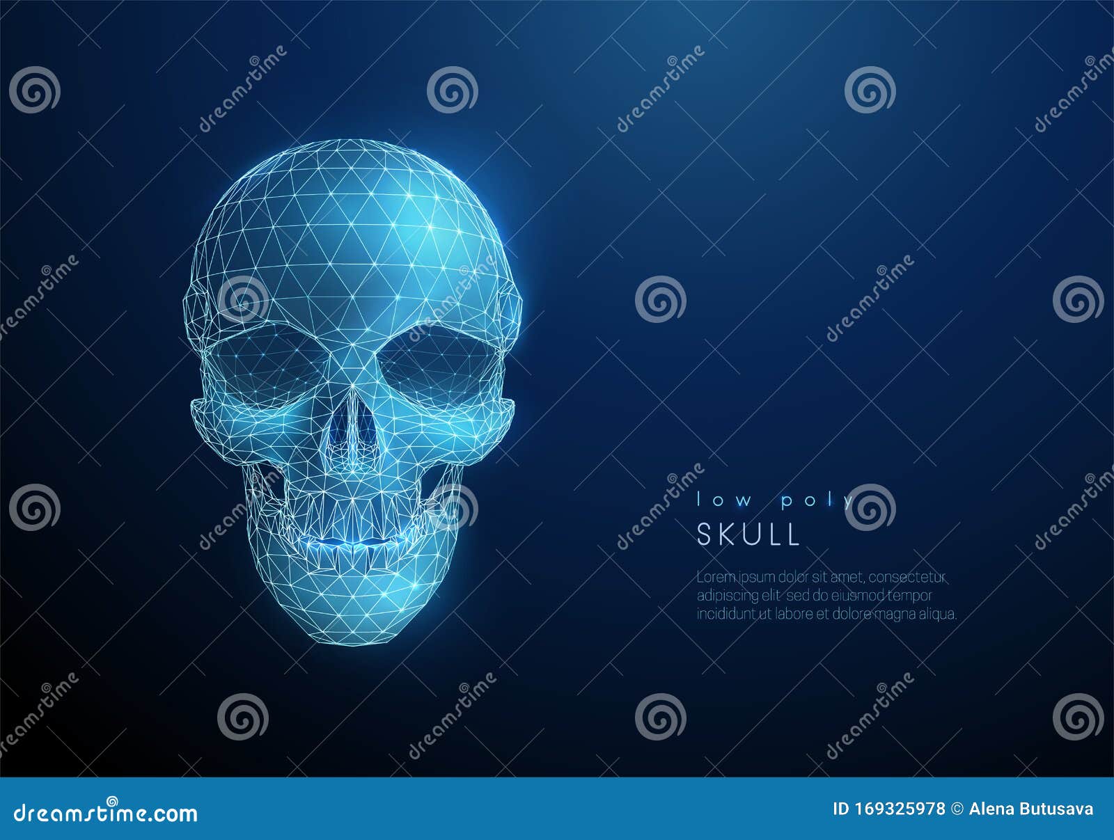 Abstract Human Skull. Low Poly Style Design Stock Vector - Illustration ...