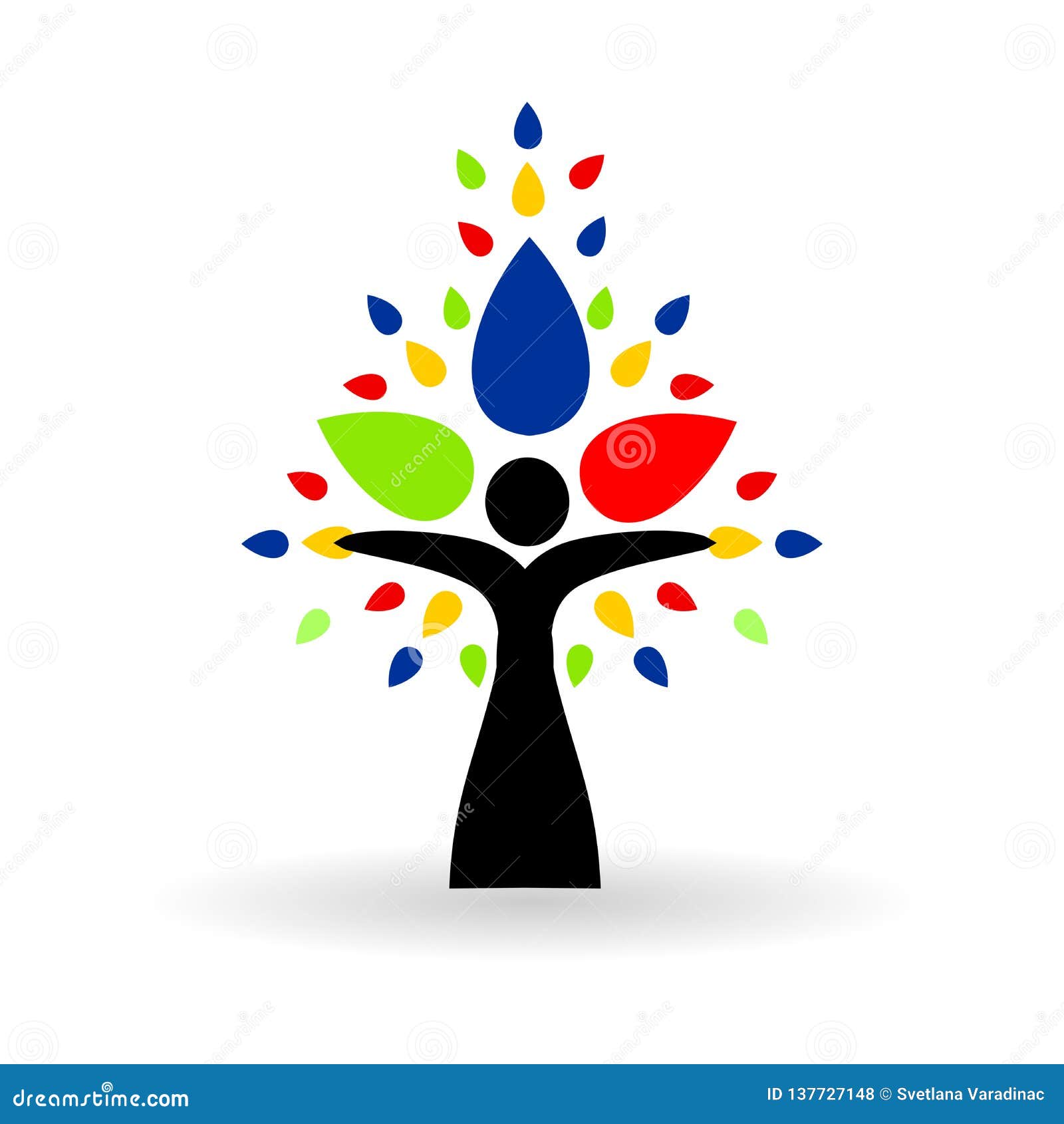 Abstract Human Tree with Leaves. Stock Vector - Illustration of ...