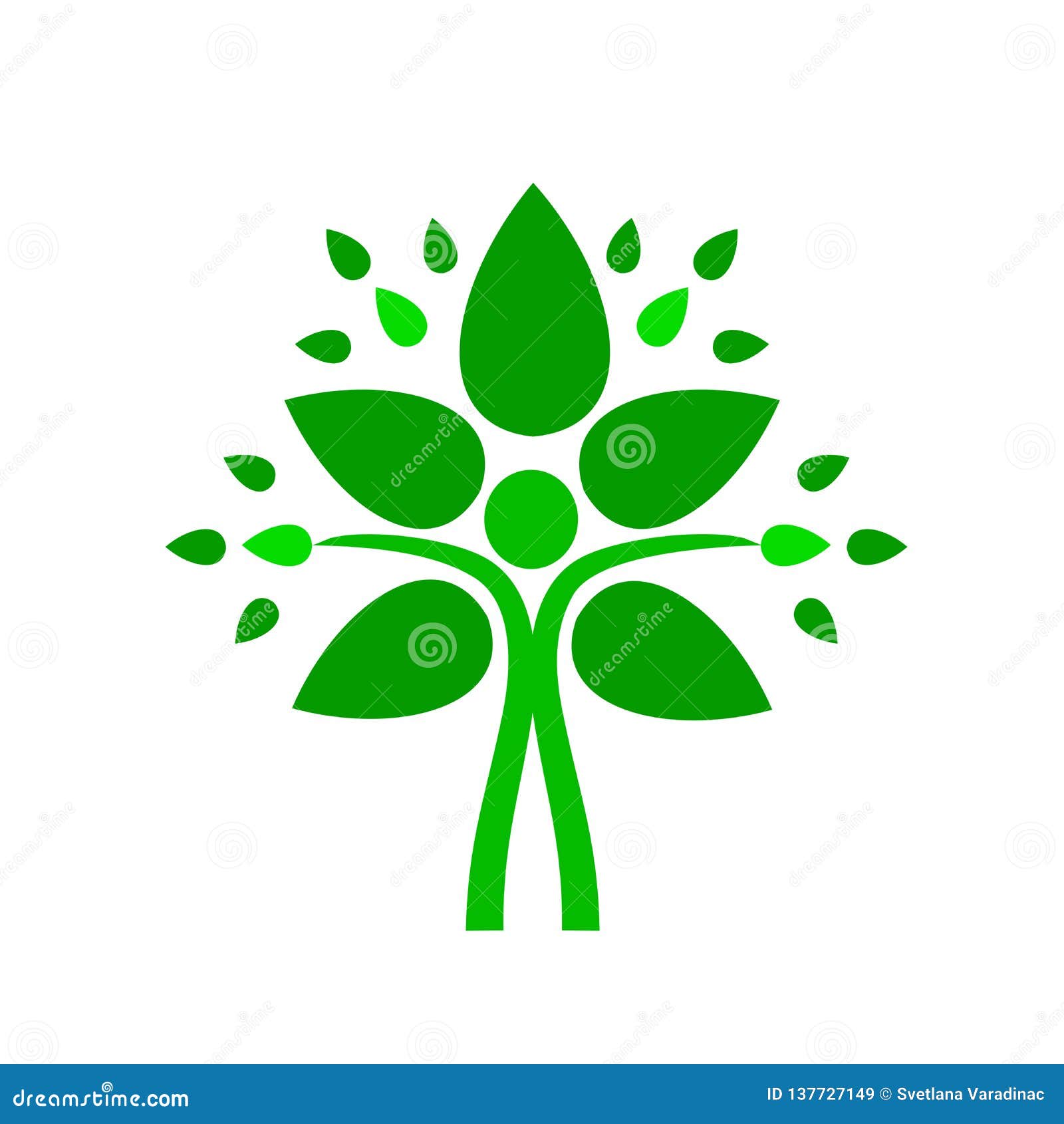 Abstract Human Tree with Leaves. Stock Vector - Illustration of spring ...