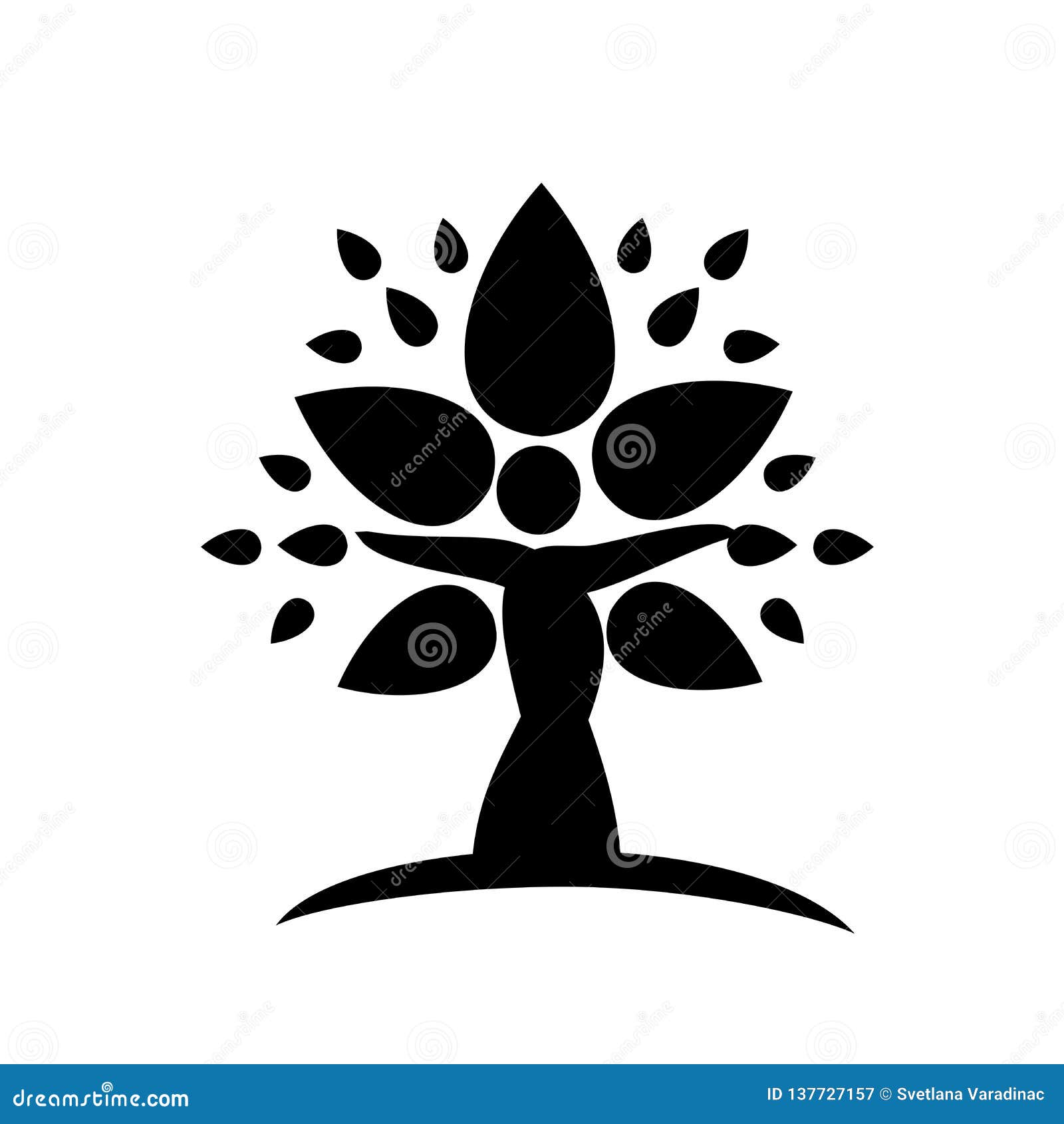 Abstract Human Tree with Leaves. Stock Vector - Illustration of plant ...