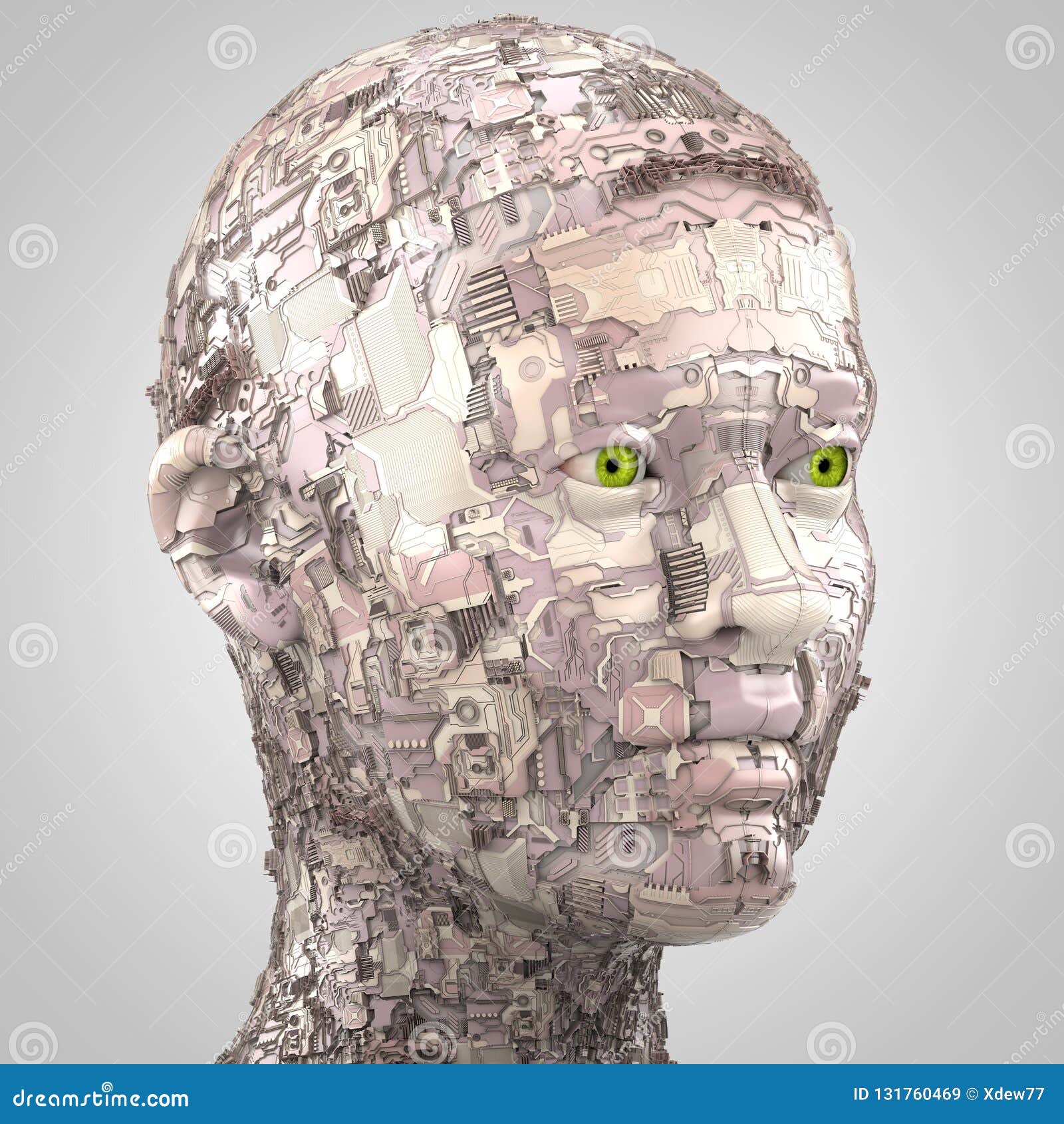 Abstract Humanoid Head Sideview Stock Illustration - Illustration of ...