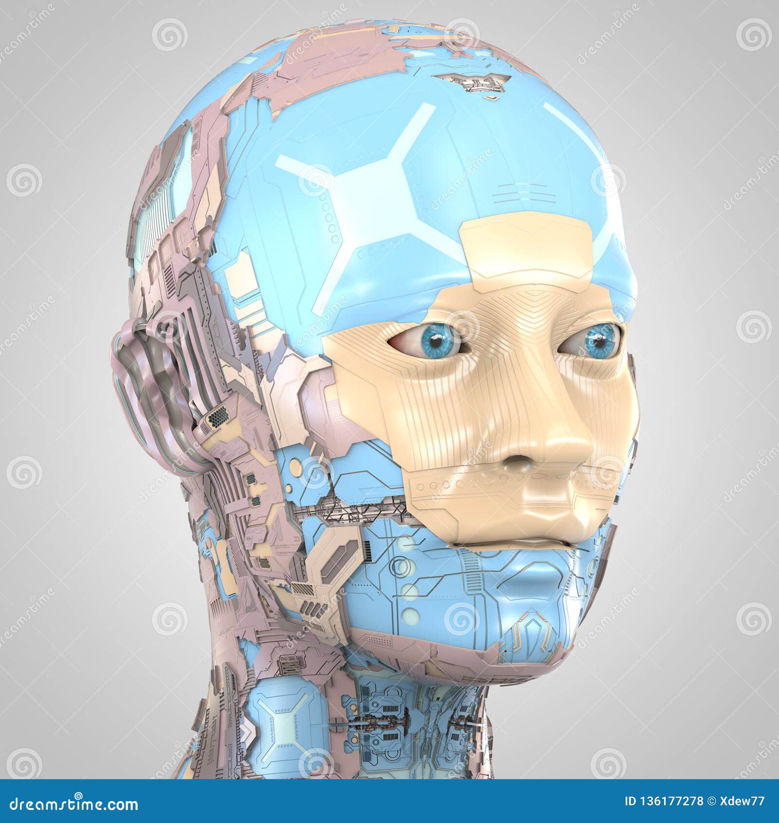 Abstract Humanoid Head Sideview Stock Illustration - Illustration of ...