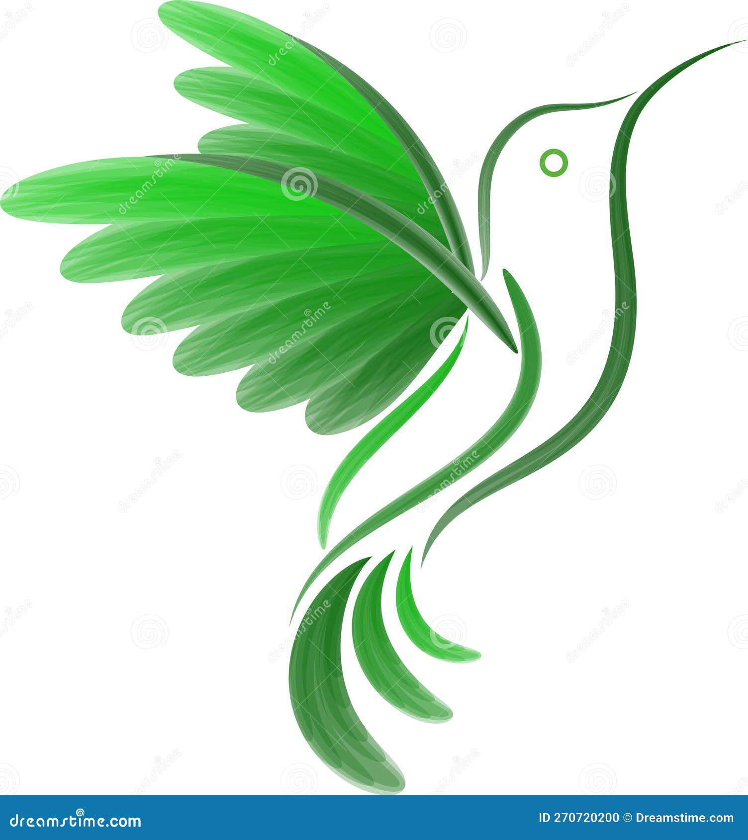 Abstract Hummingbird Green Logo Stock Illustration - Illustration of ...