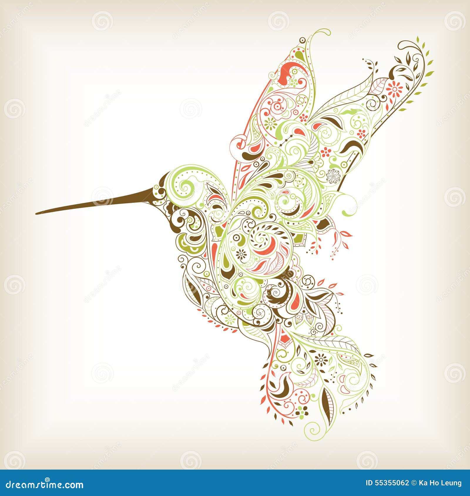 Abstract Hummingbird stock illustration. Illustration of green - 55355062